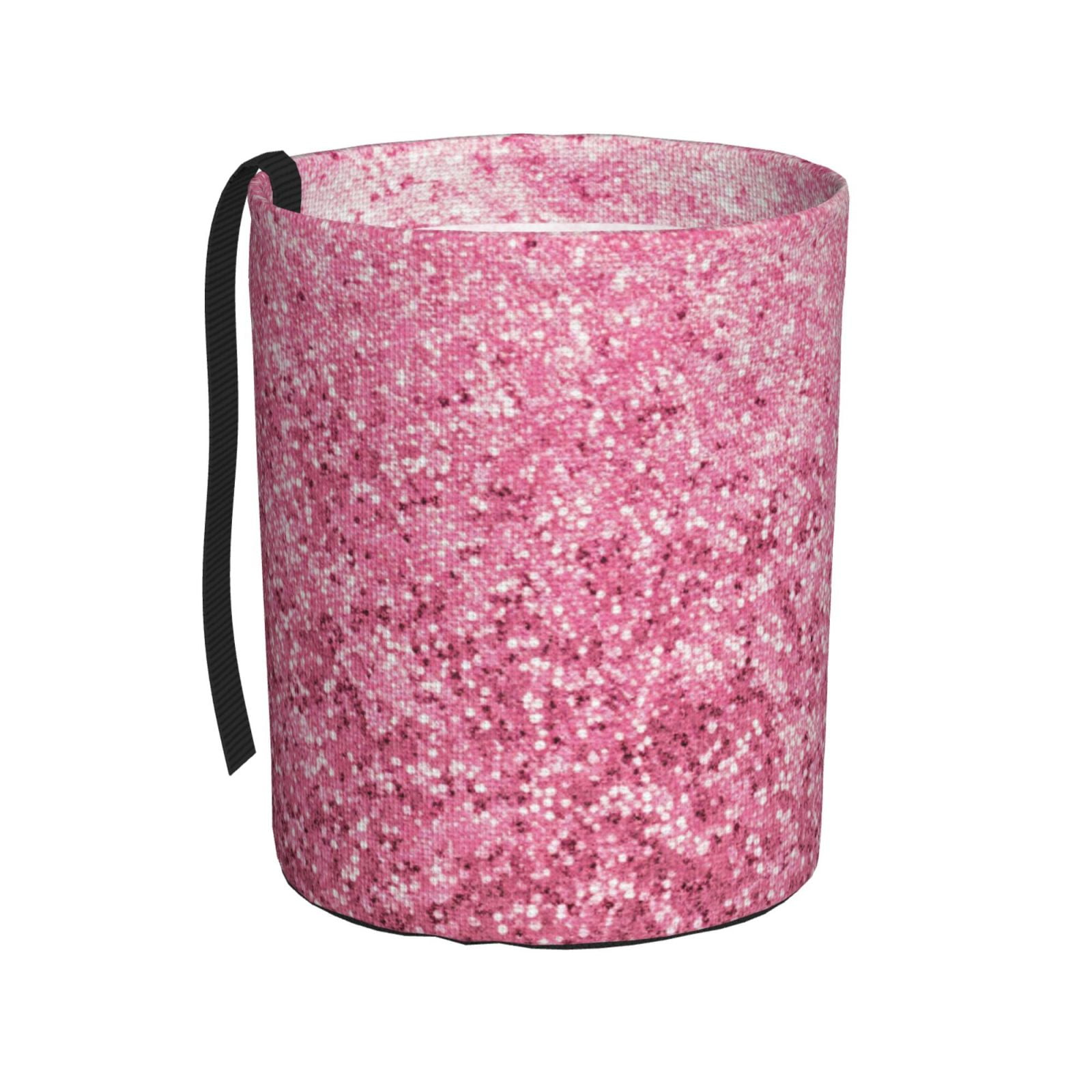 Honeii Pink Glitter Print Waterproof Car Trash Can,Waterproof Portable ...