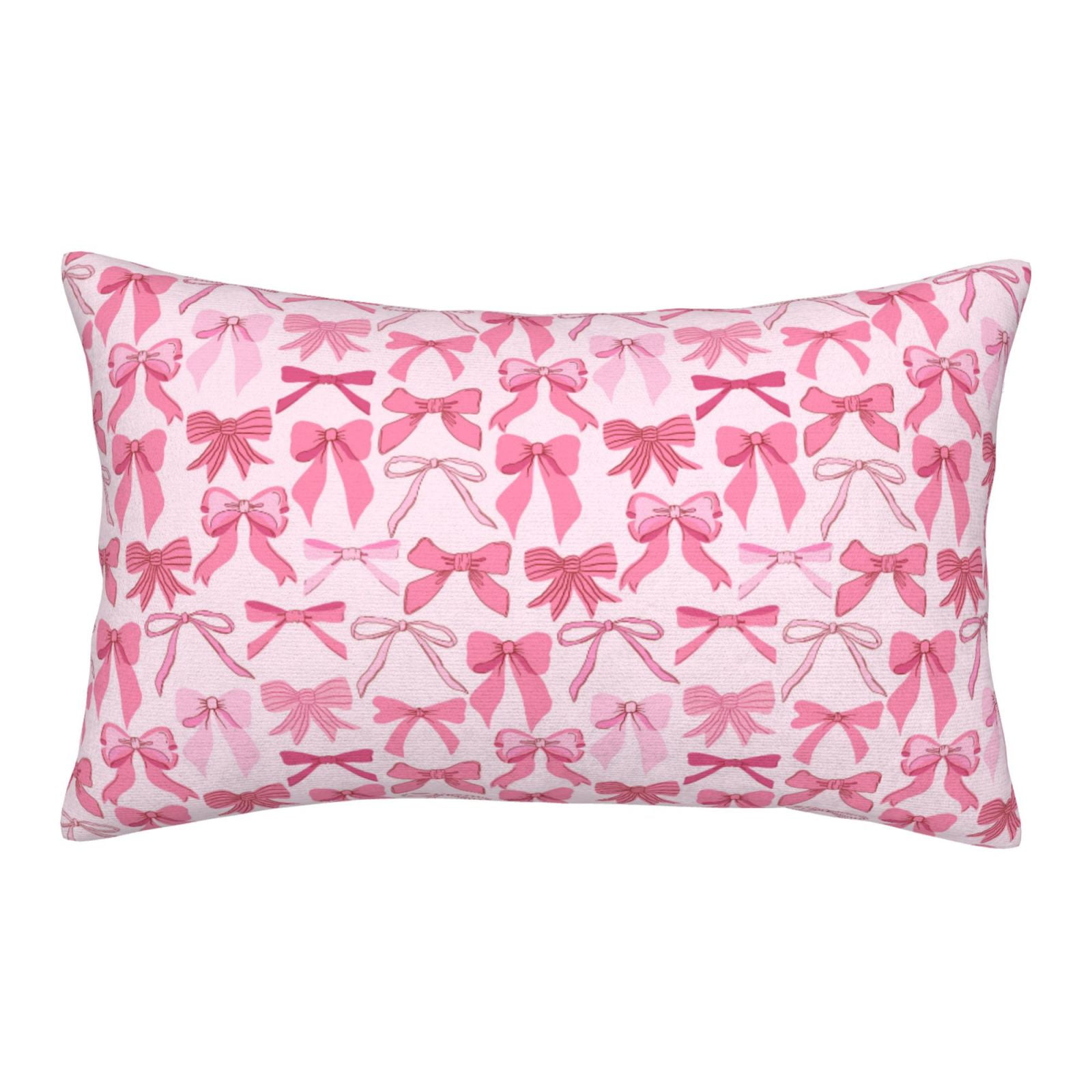Honeii Pink bows Pattern Decorative Throw Pillow Case - Elevate Your ...