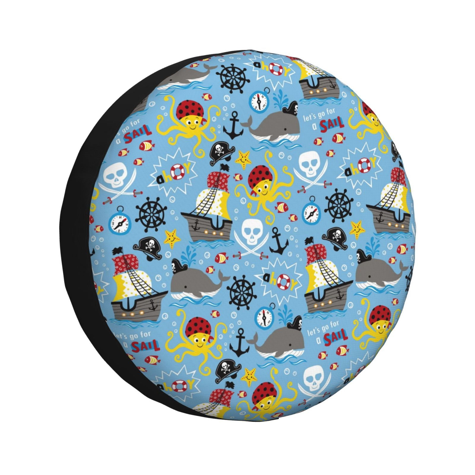 Honeii Pirate Marine Animals Print Tire Covers, Waterproof Anti-UV Sun ...