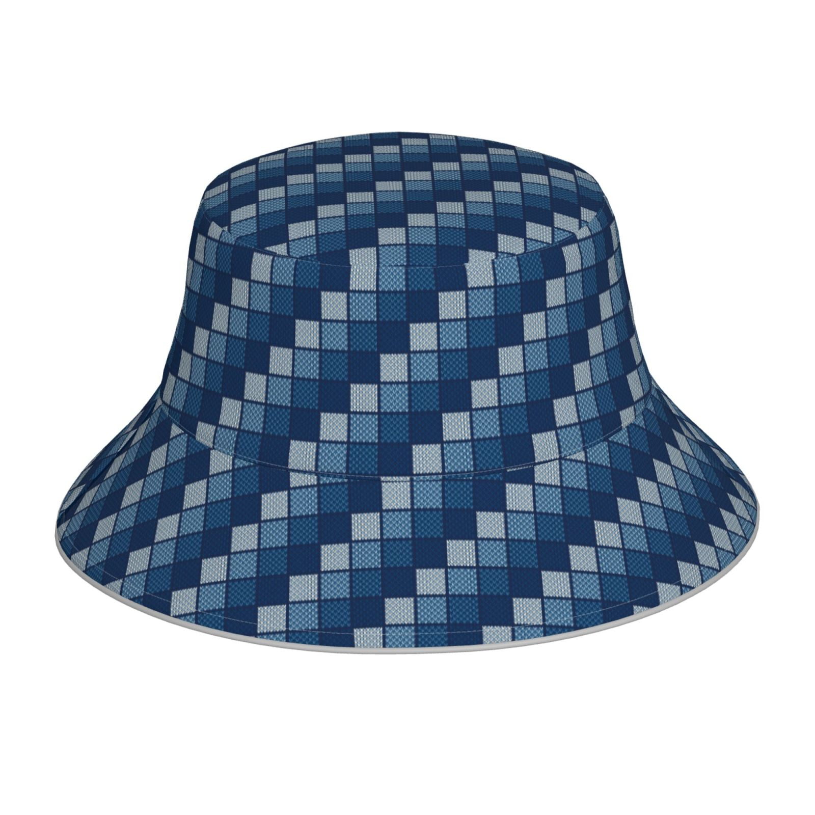 Honeii Pixel Grid for Unisex Bucket Hat Waterproof Rain Hat Reversible ...