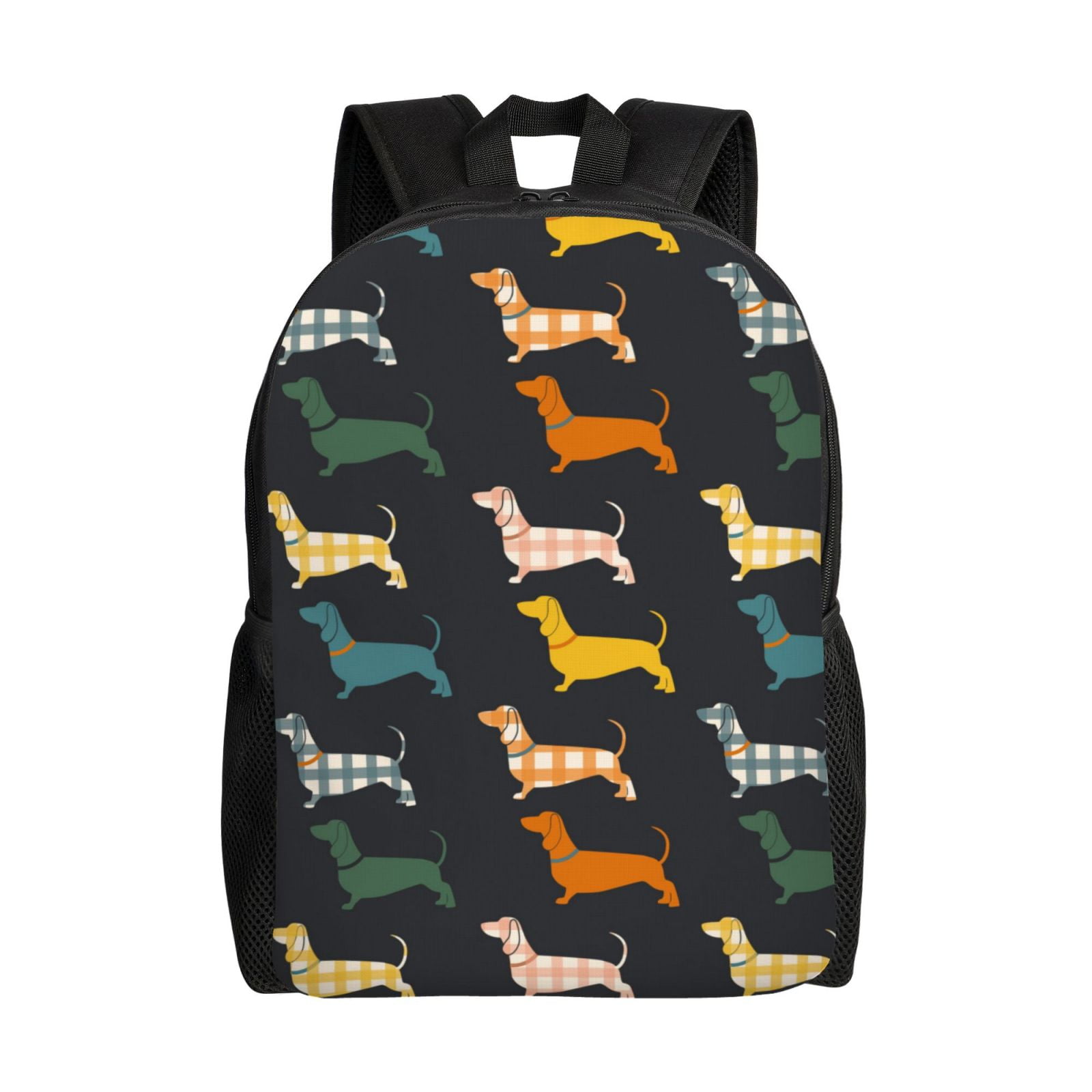 Honeii Plaid Dachshund Print Laptop Backpack for Work, College, Travel ...