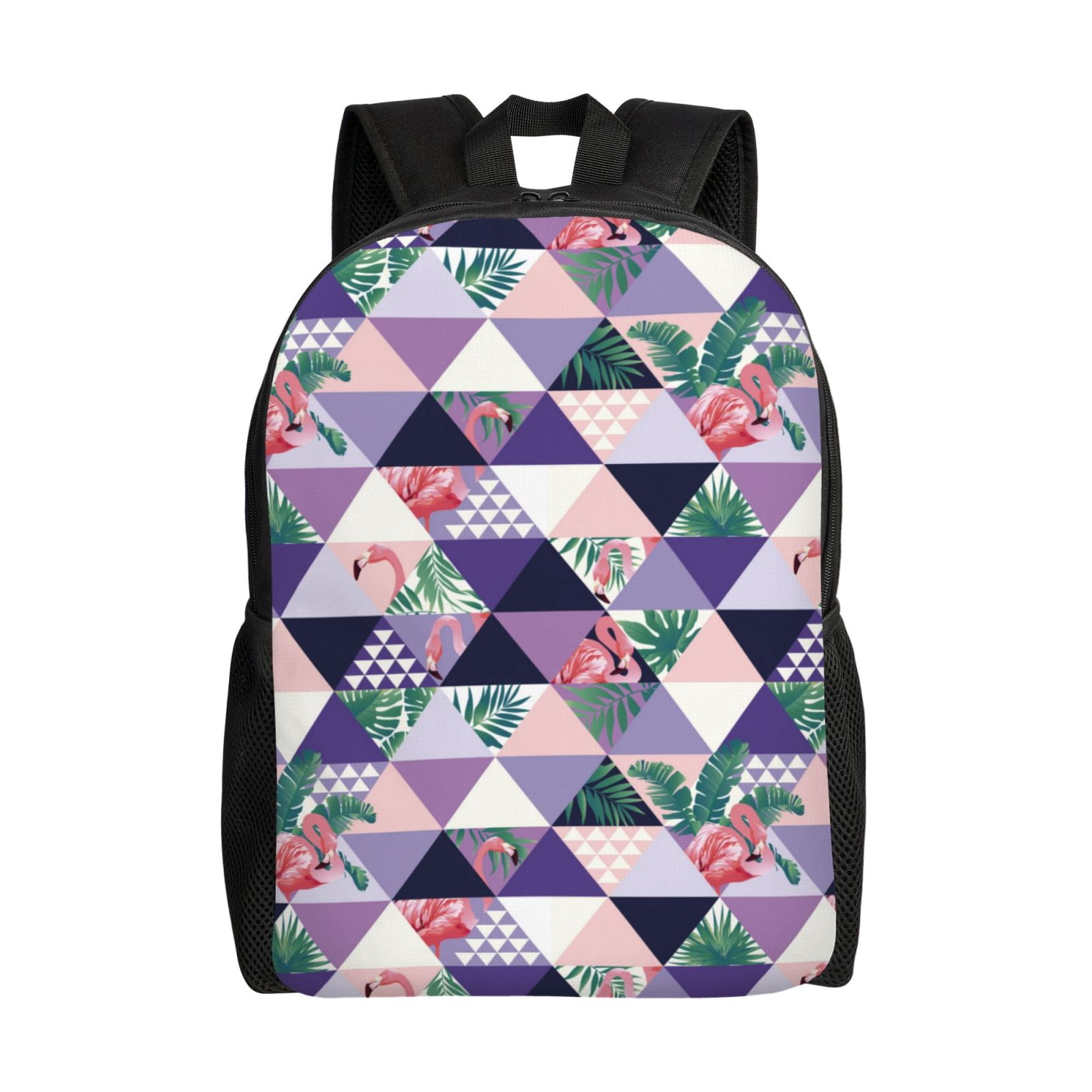 Honeii Plaid Flamingo Print Laptop Backpack for Work, College, Travel ...