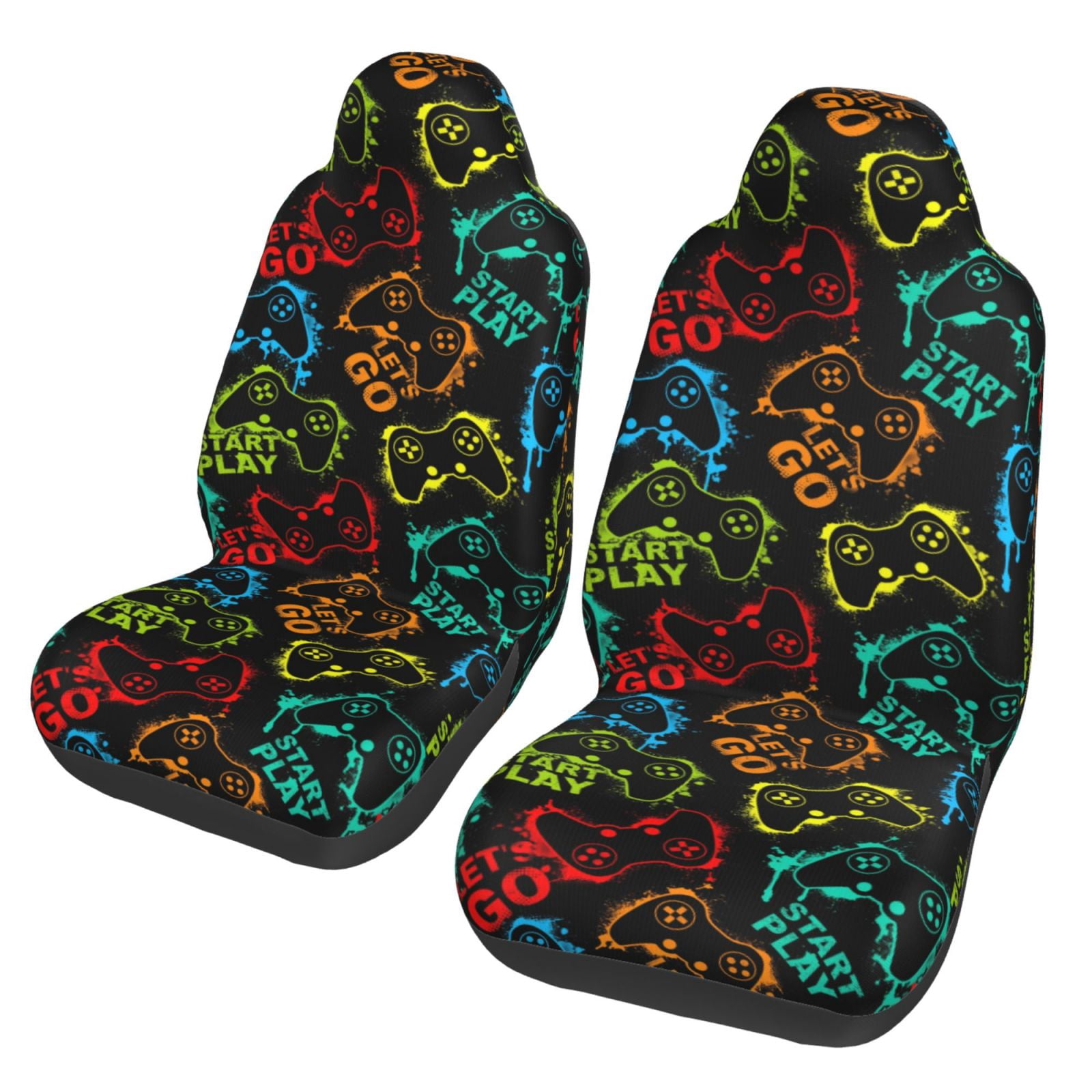 Honeii Play Game Start Print Car Seat Covers 2 Pieces, Full Set ...