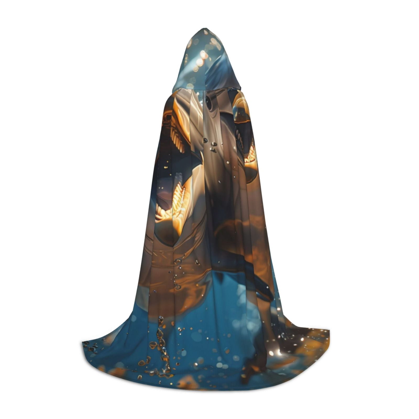 Honeii Playful Dolphins Underwater Print Poncho Cape, Cloak Coat ...