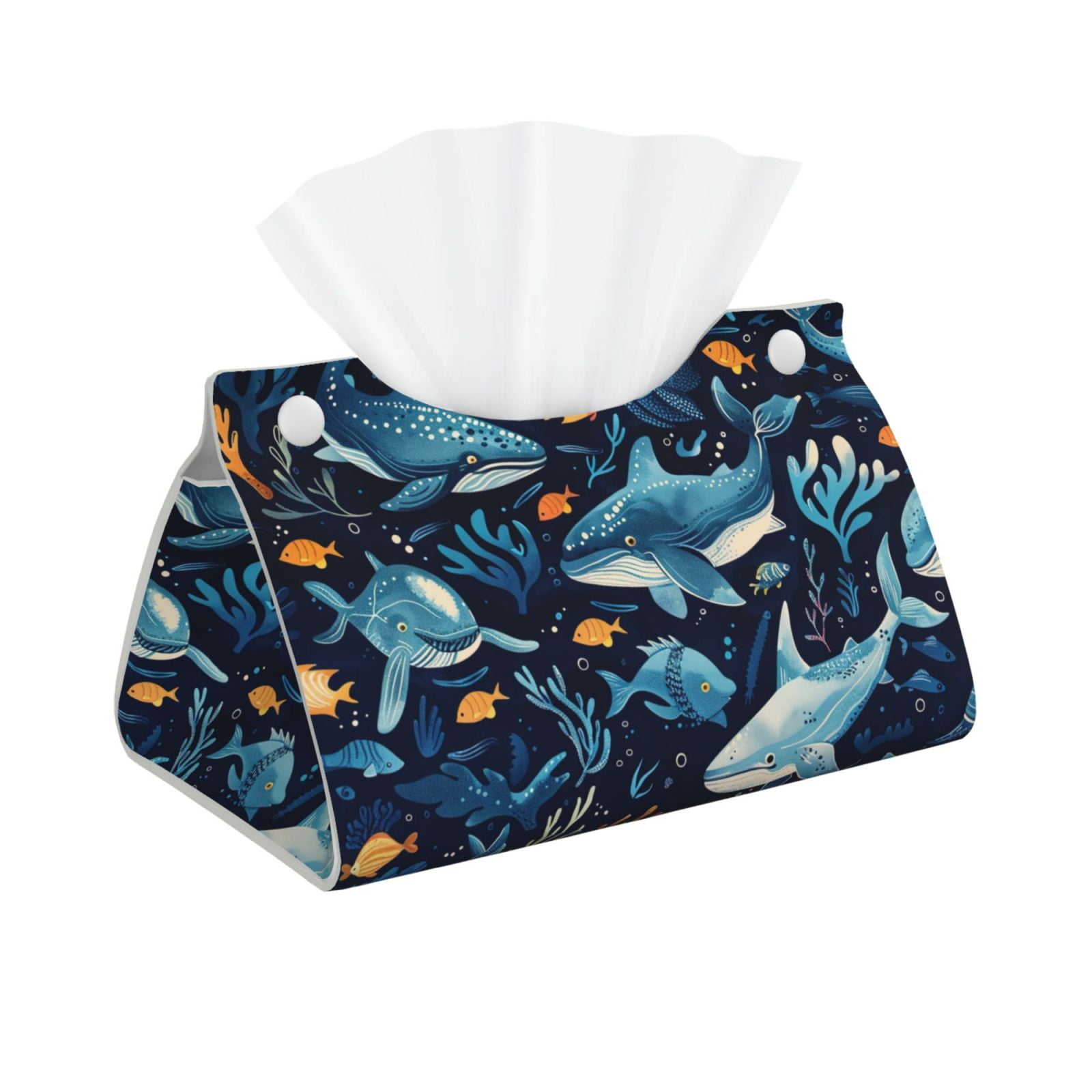 Honeii Playful Whales Underwater Scene for Tissue Box Cover/Holder - Covers Rectangular Shaped ...