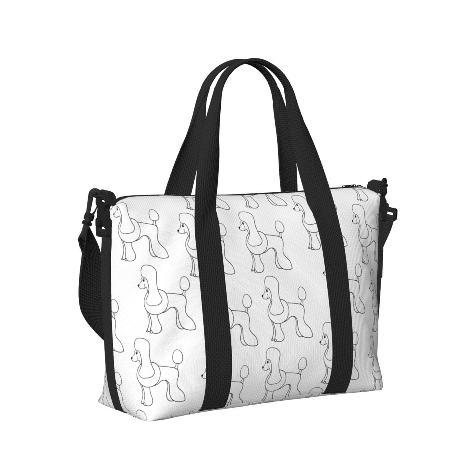 Honeii Poodle Dog Print Hand Travel Bag,Travel Duffle Bag, Waterproof ...