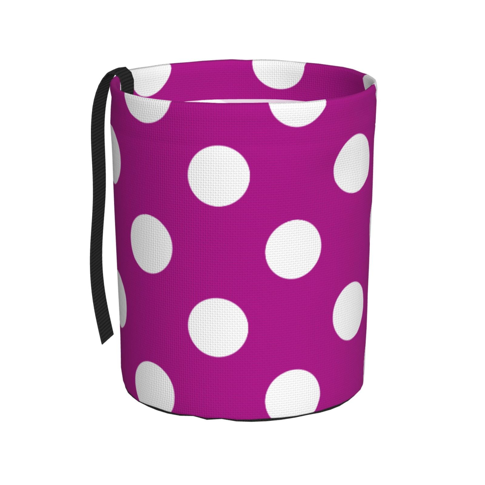 Honeii Purlpe And White Polka Dot Print Waterproof Car Trash Can ...