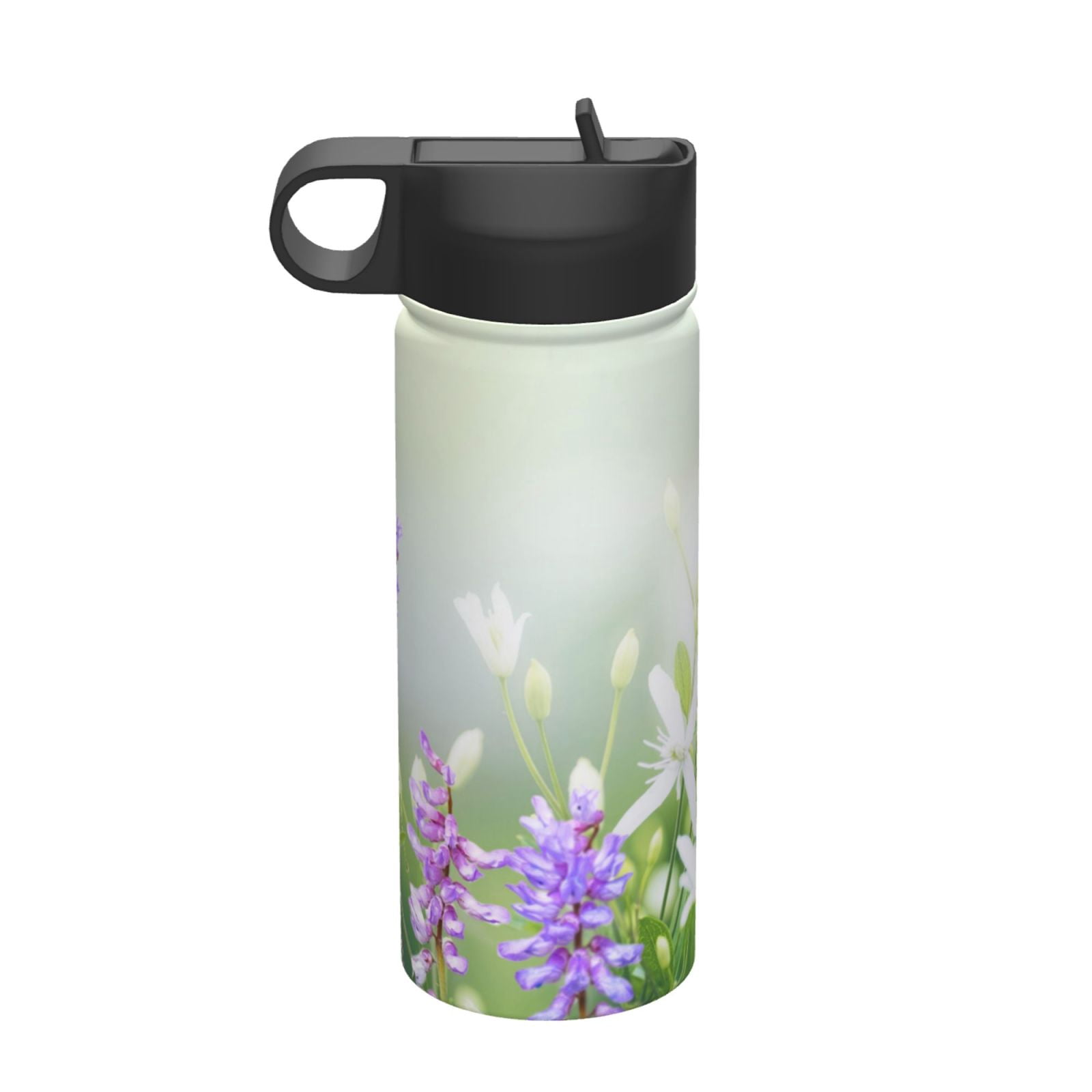 Honeii Purple Butterfly On Wild Print 18 oz Insulated Water Bottle with ...