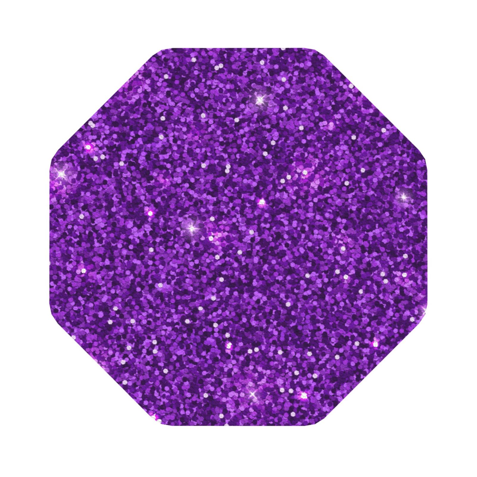 Honeii Purple Glitter Print Leather Coaster Set of 6, Ideal for ...
