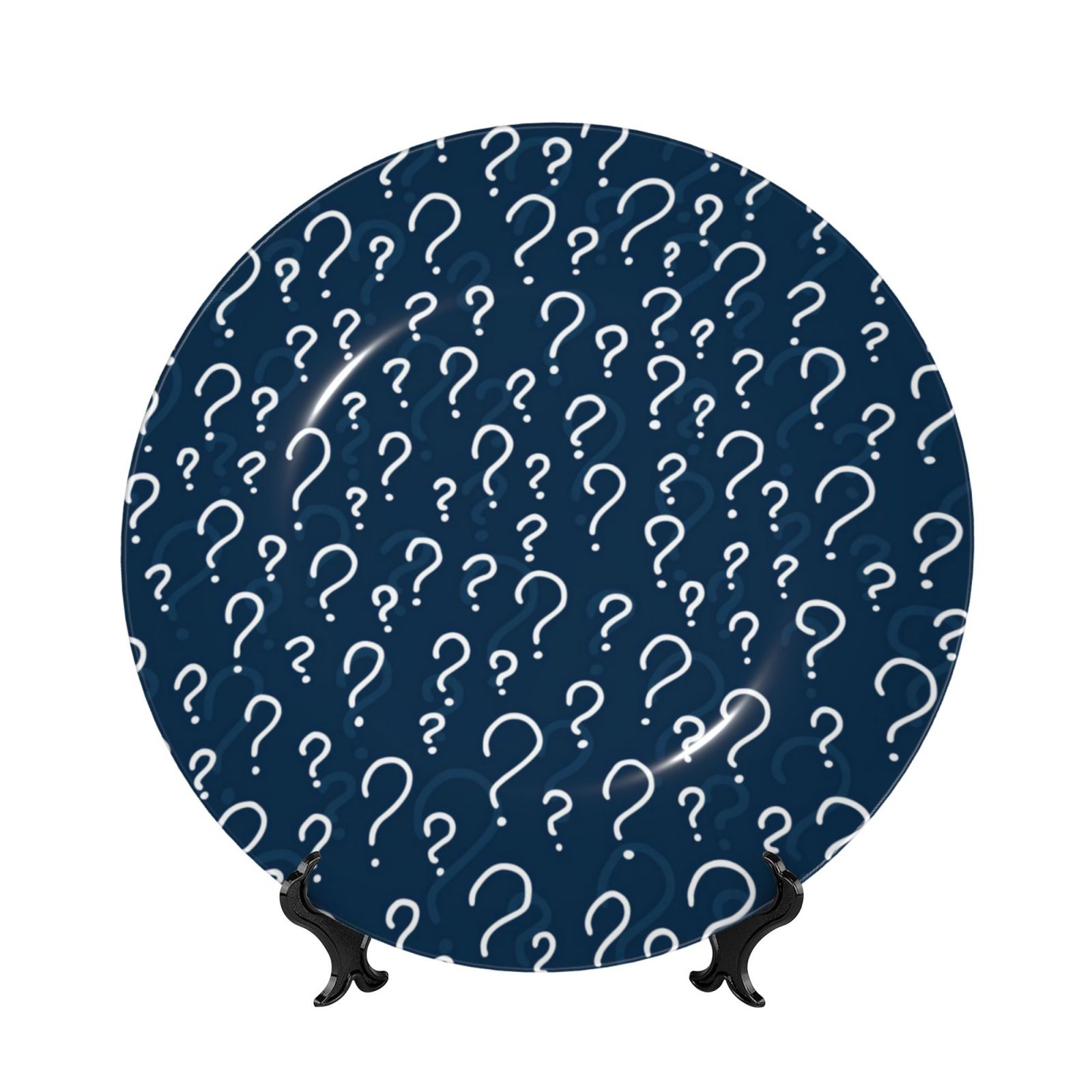 Honeii Question Marks Print Elegant Bone China Decorative Plate ...