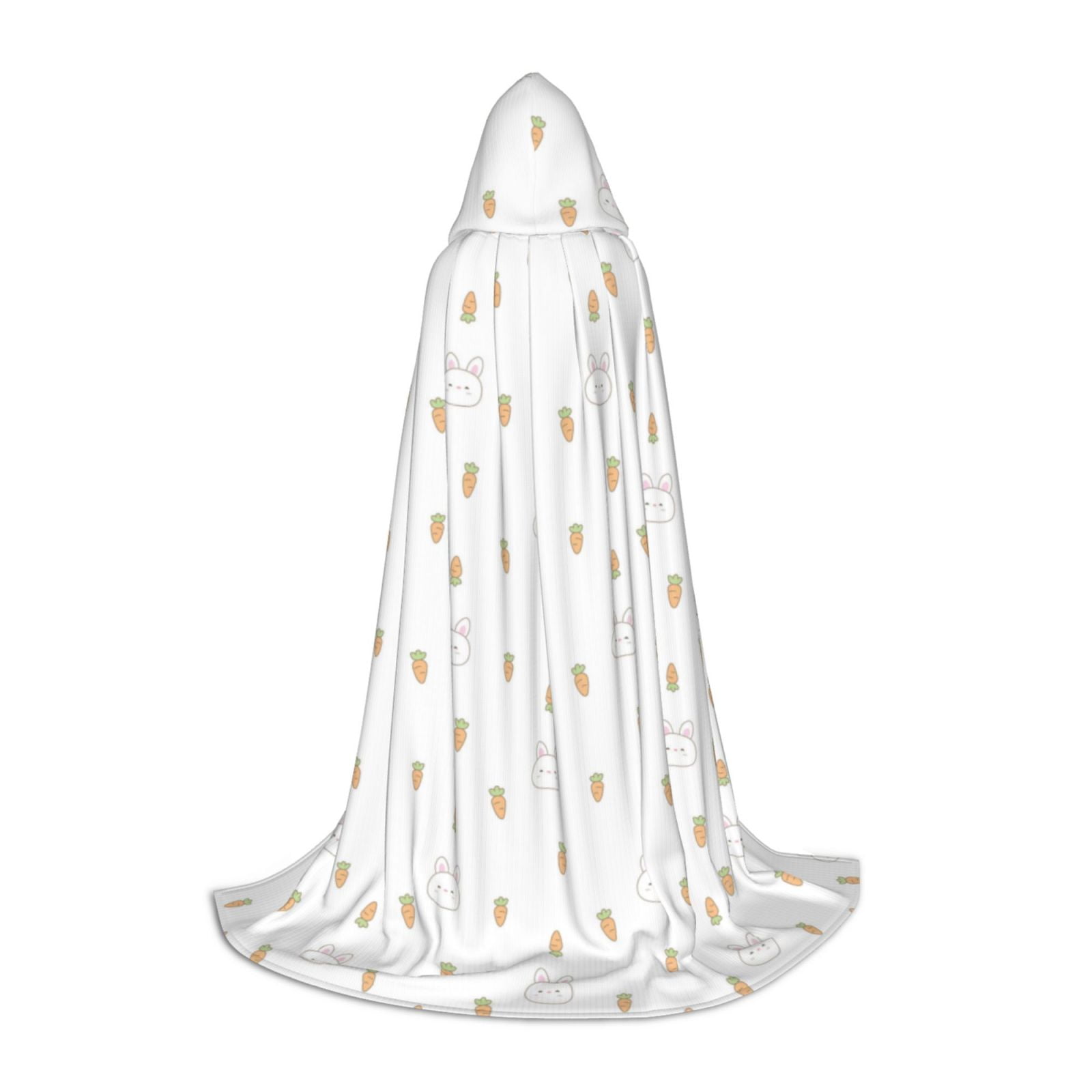 Honeii Rabbit And Carrot Print Poncho Cape, Cloak Coat, Snuggly Hooded ...