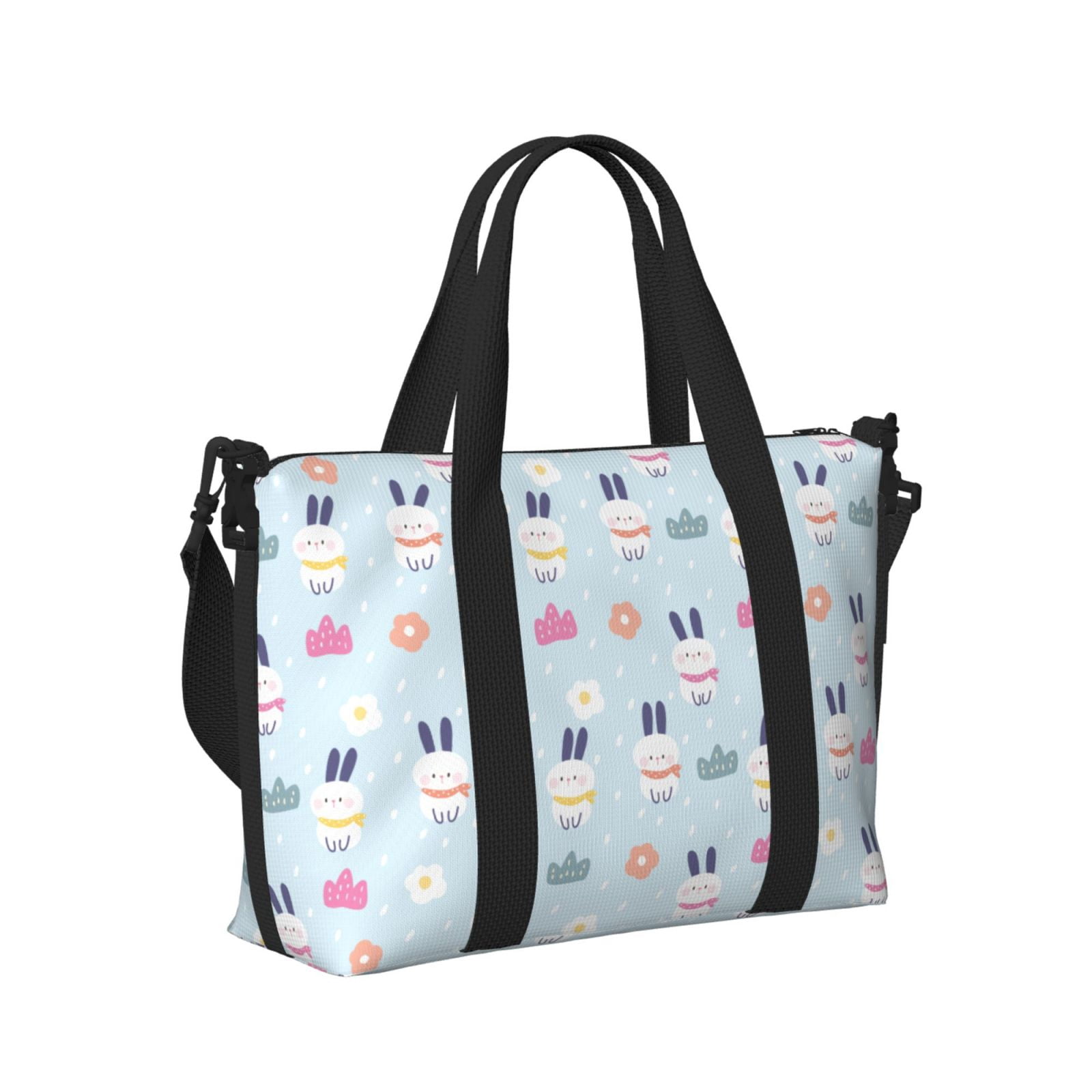 Honeii Rabbit In The Rain Print Hand Travel Bag,Travel Duffle Bag ...