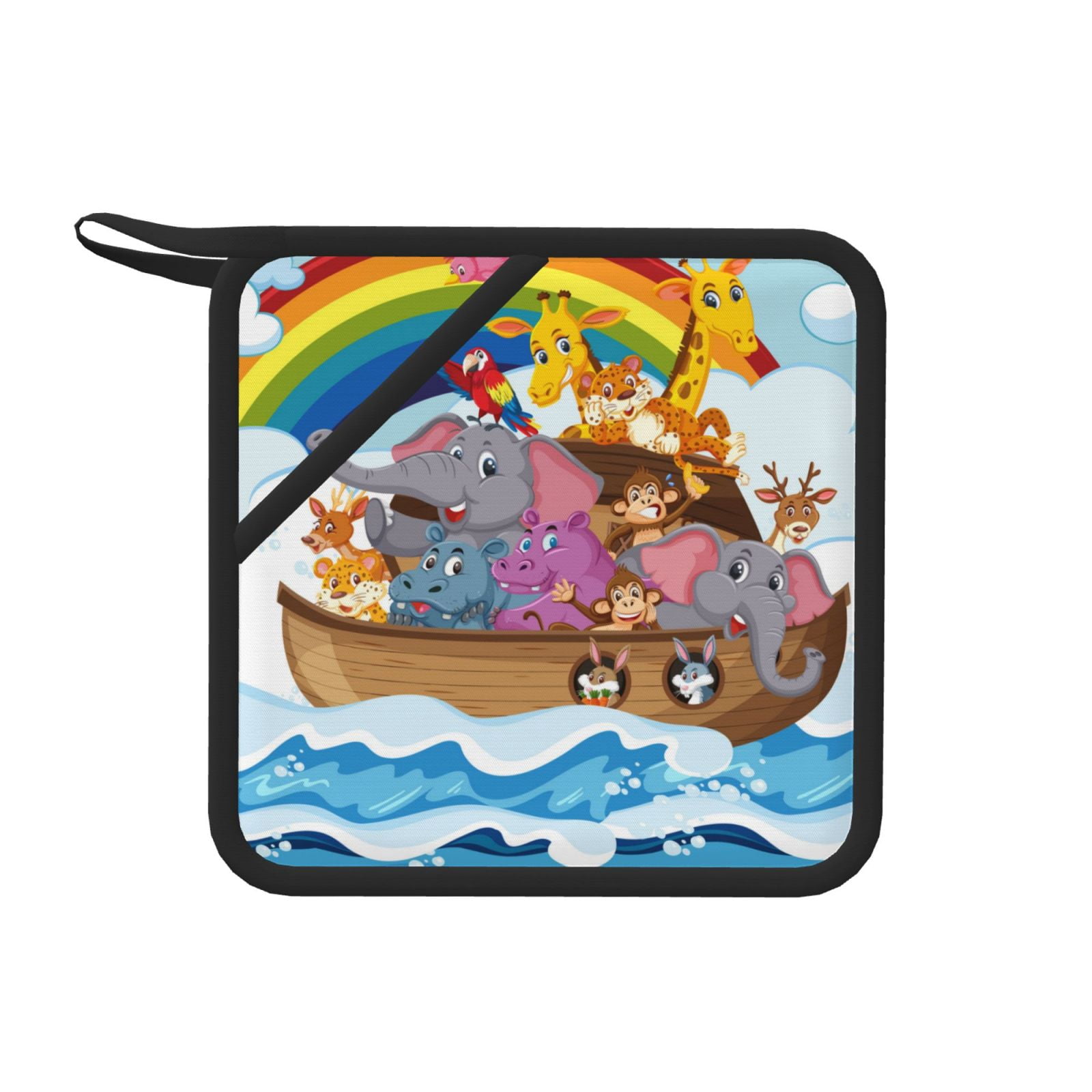 Honeii Rainbow Animals on Noah's Ark for Silicone Trivets for Hot Pots ...