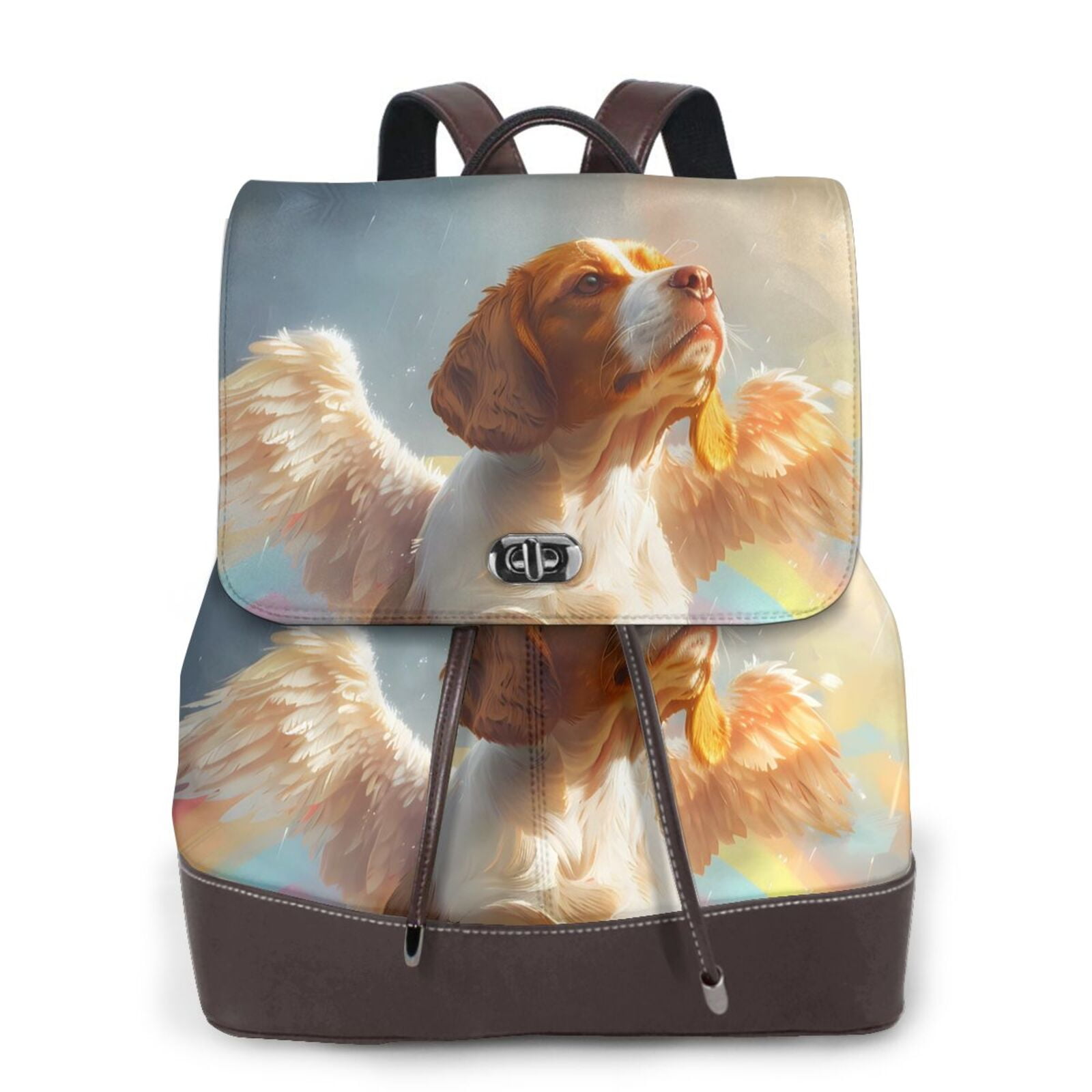 Honeii Rainbow English Cocker Spaniel rint Leather Backpack,Trendy ...