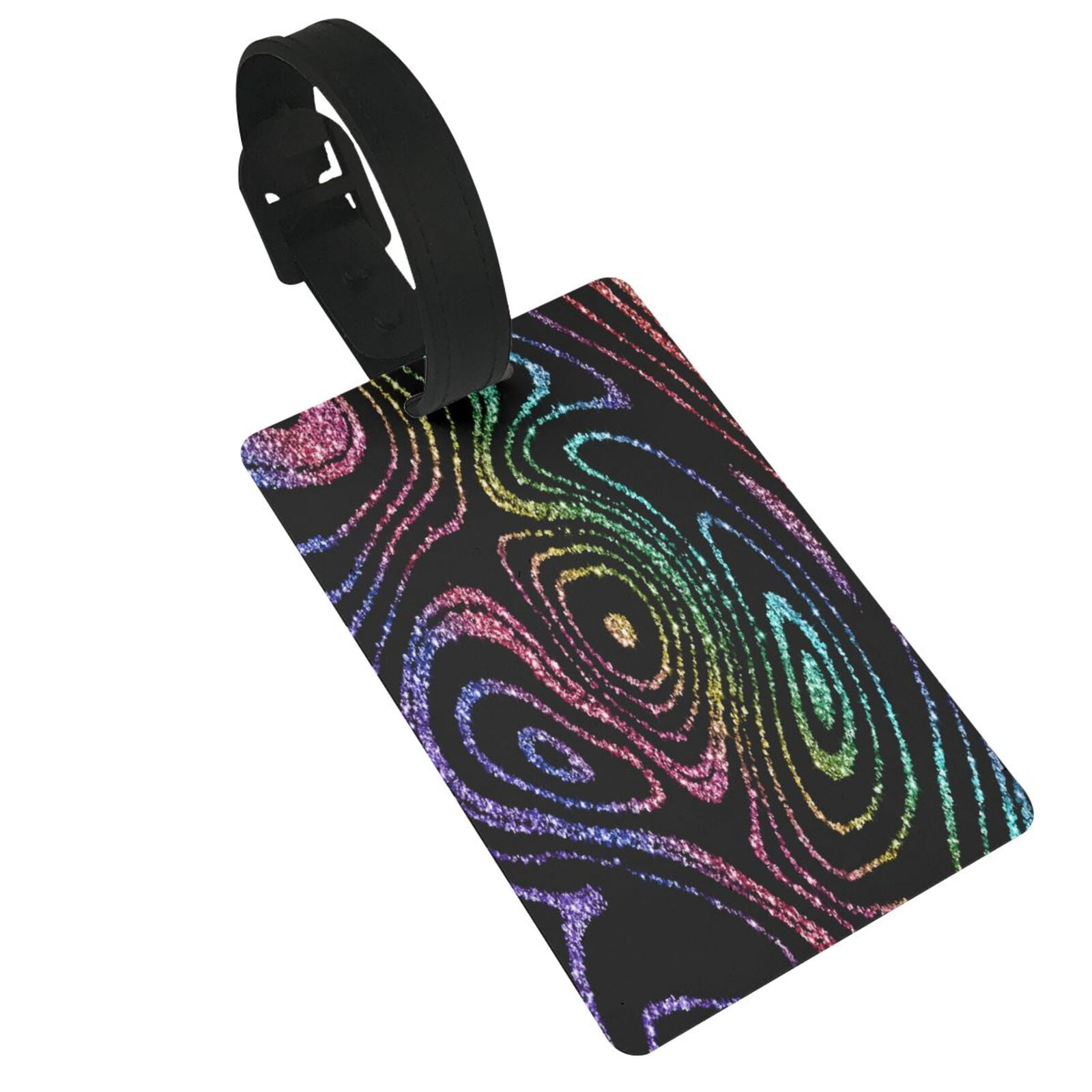 Honeii Rainbow Glitter Print Luggage Tags for Suitcases, Airplane ...