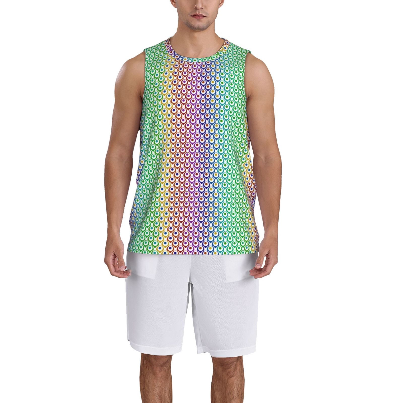Honeii Rainbow Peacock Feathers print basktball shirt for men and women ...