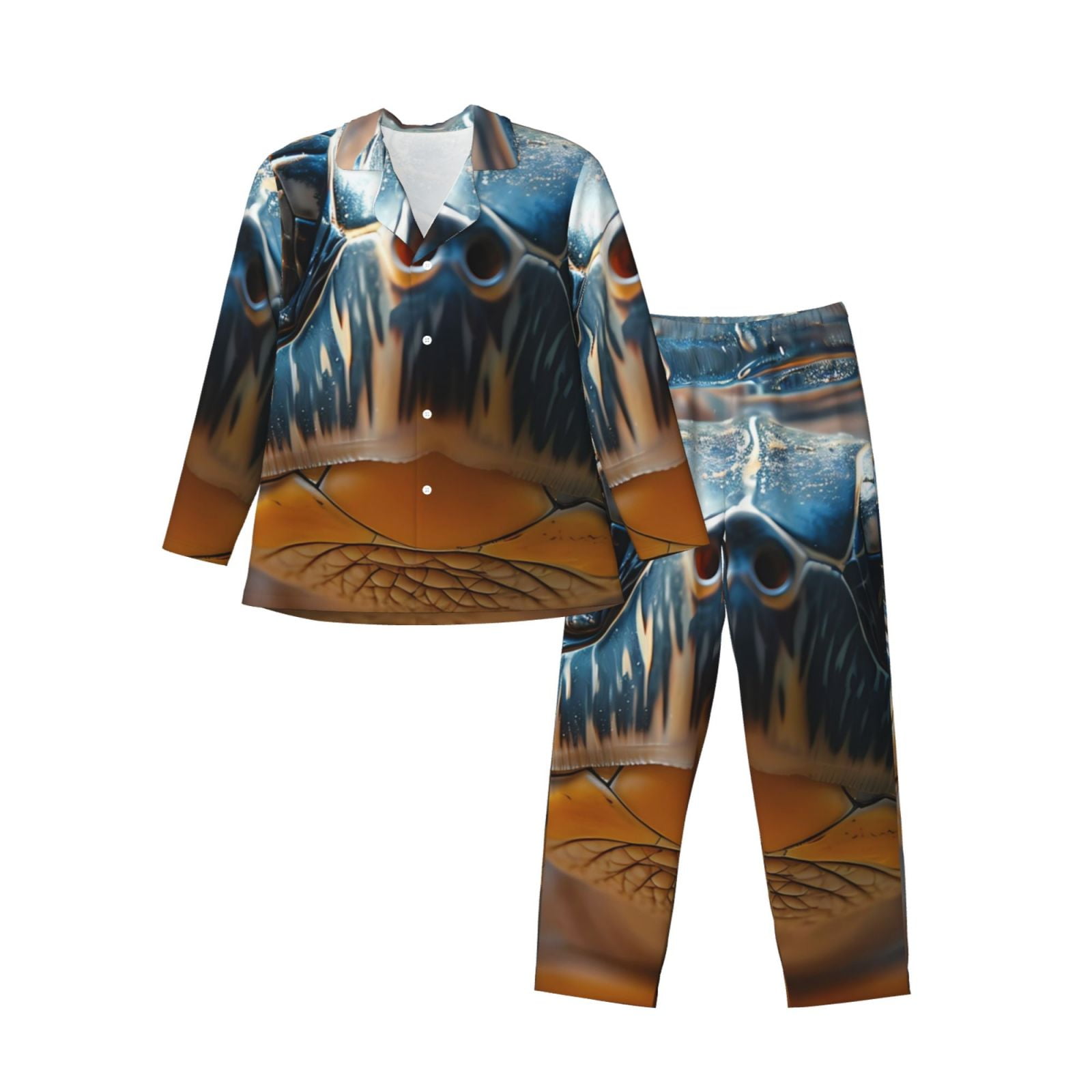 Honeii Realistic Cute Sea Turtle Pattern Mens Pajamas Set,2pcs Men's ...