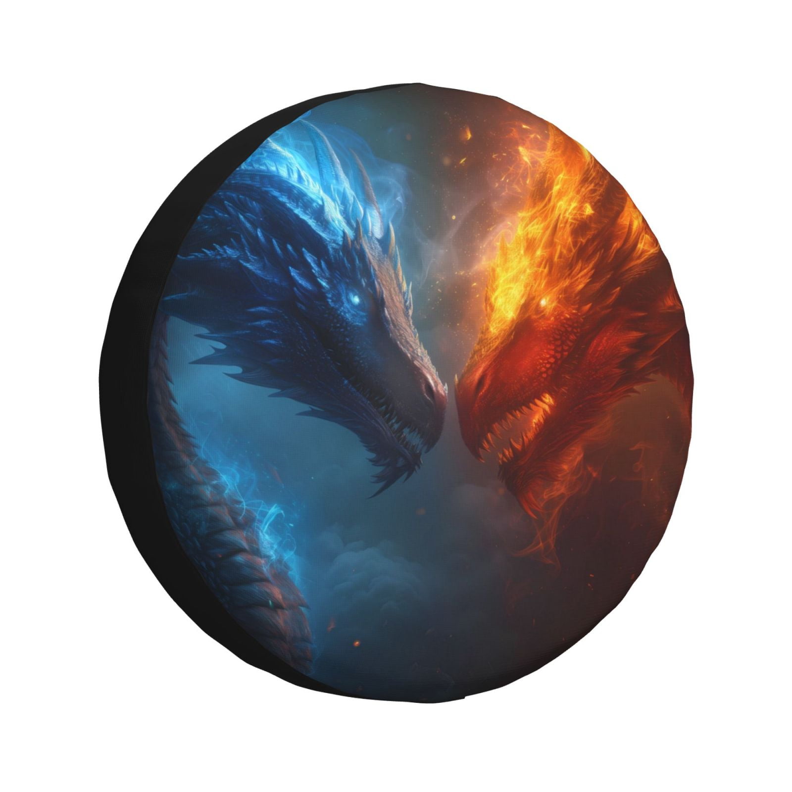 Honeii Red And Blue Fire Dragon E Print Tire Covers, Waterproof Anti-UV ...