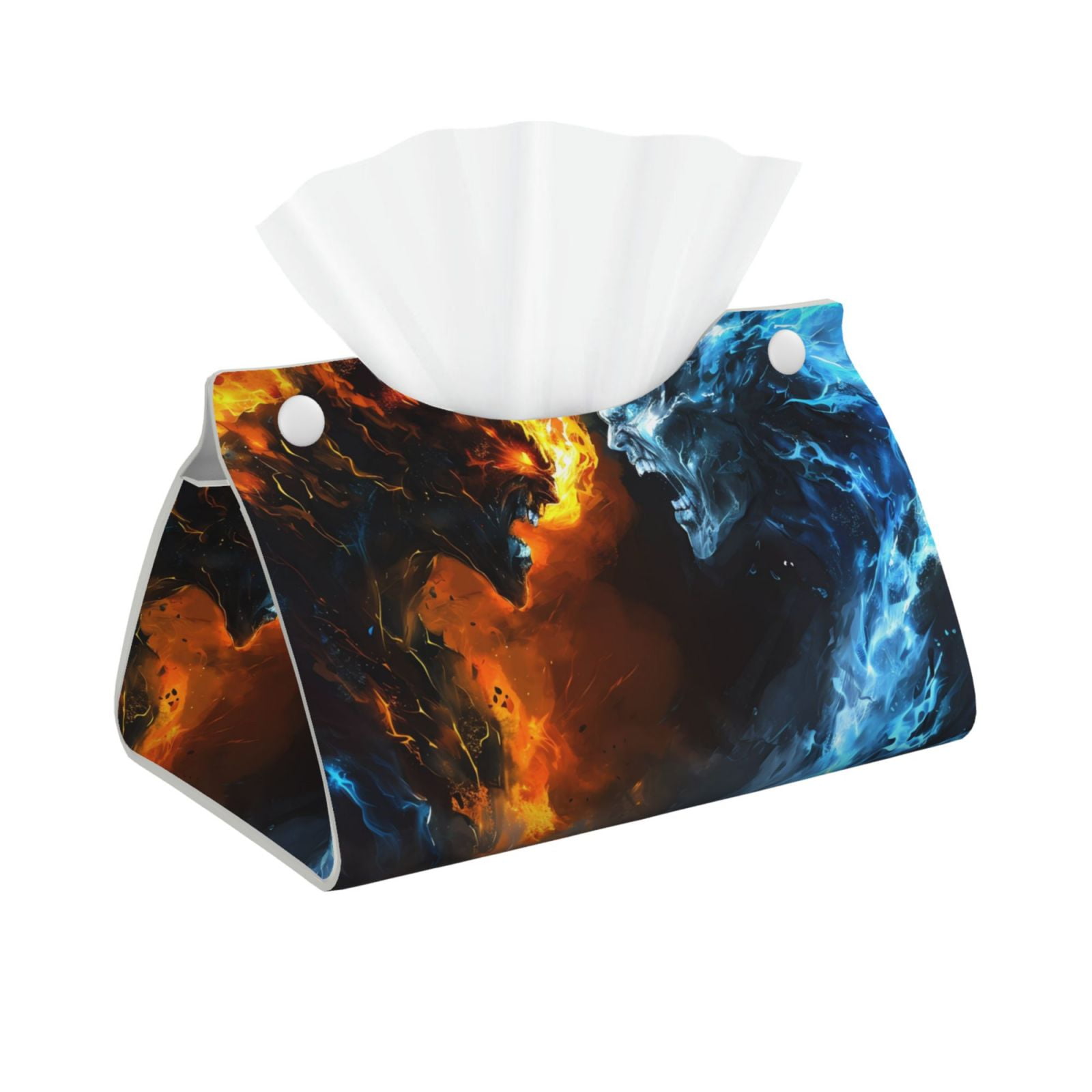 Honeii Red And Blue Fire Skull Warrior for Tissue Box Cover/Holder ...