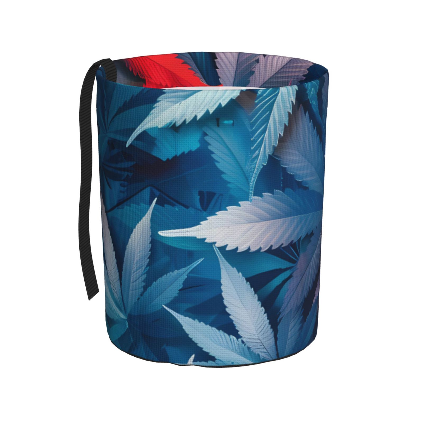 Honeii Red And Blue Leaves Print Waterproof Car Trash Can,Waterproof ...