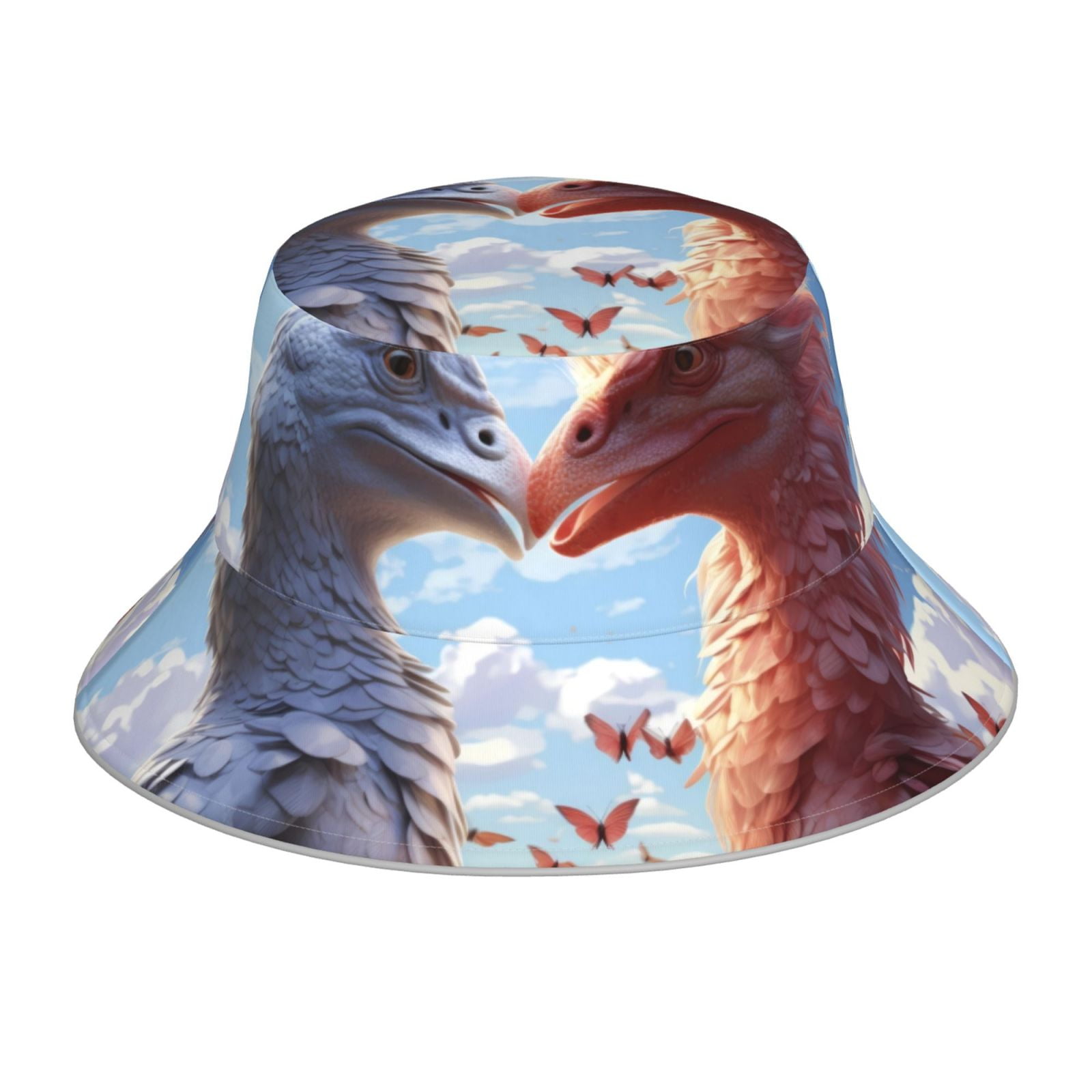 Honeii Red And White Bird Couple for Unisex Bucket Hat Waterproof Rain ...