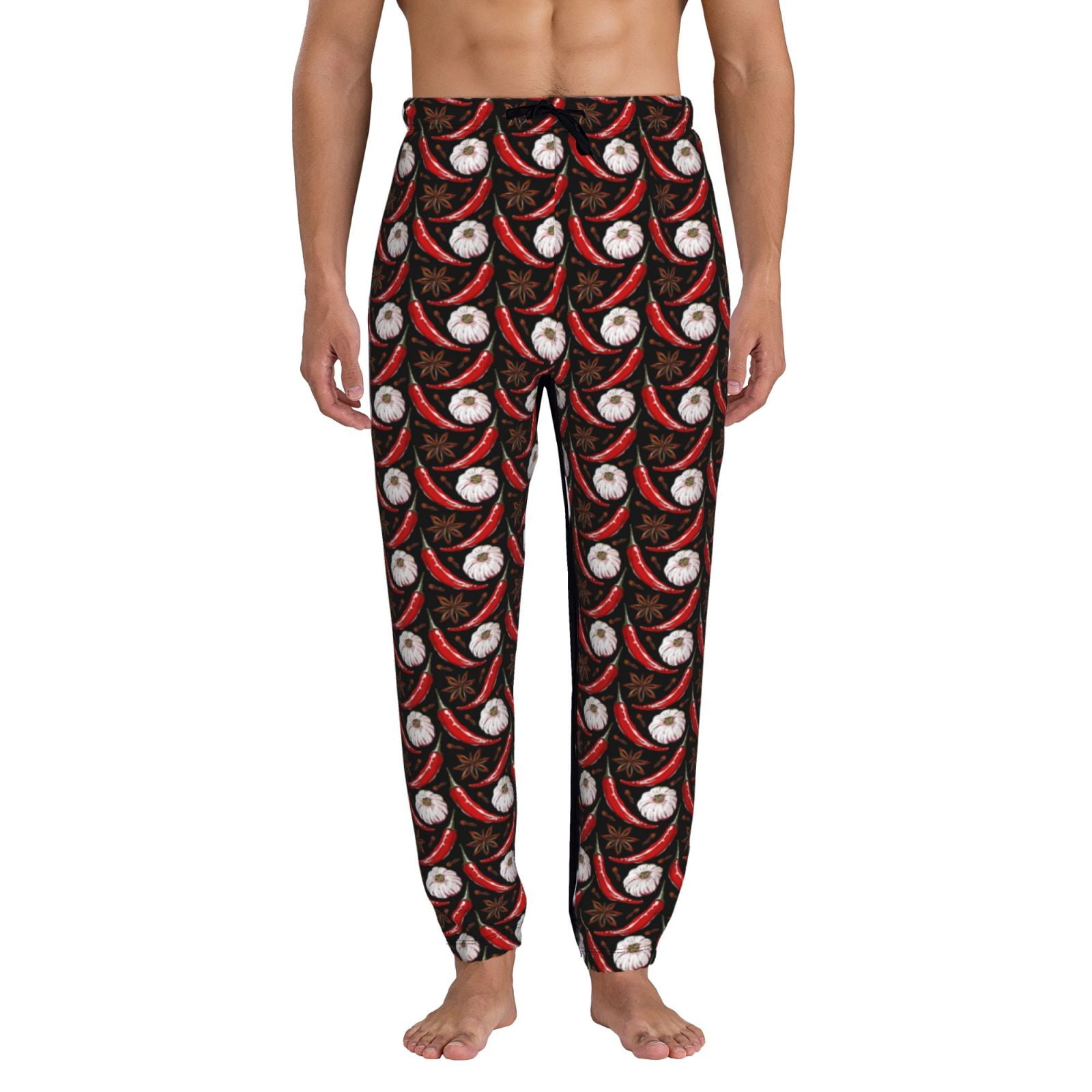 Honeii Red Hot Chili 1 Print Mens Jogger Sweatpants, Men's Lounge Pants ...