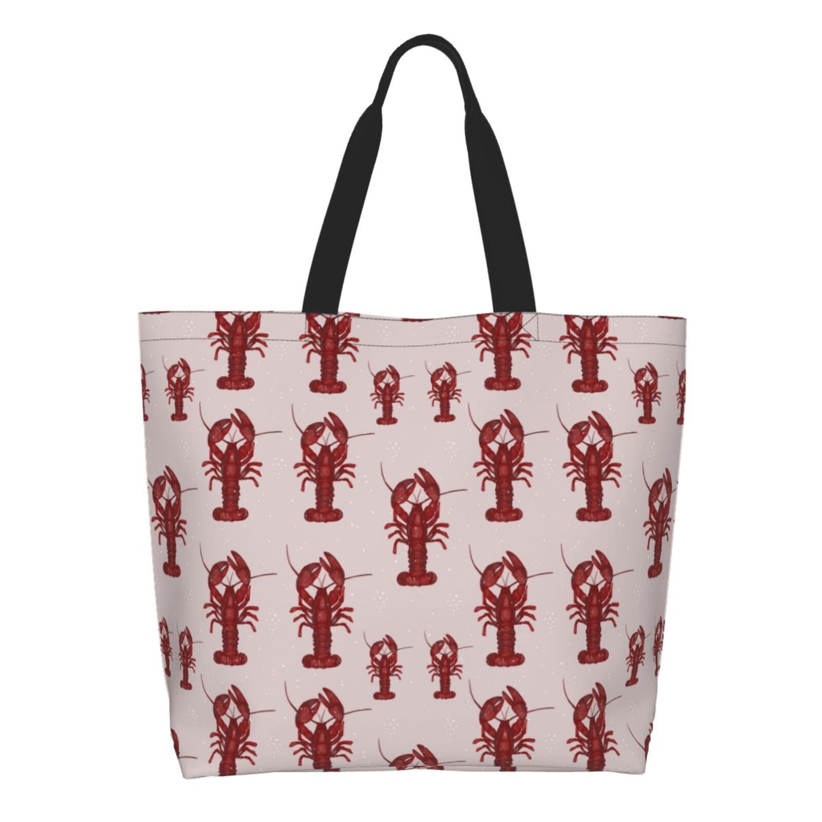 Honeii Red Lobster With Claws Print Tote Bag for Women, Foldable Tote ...
