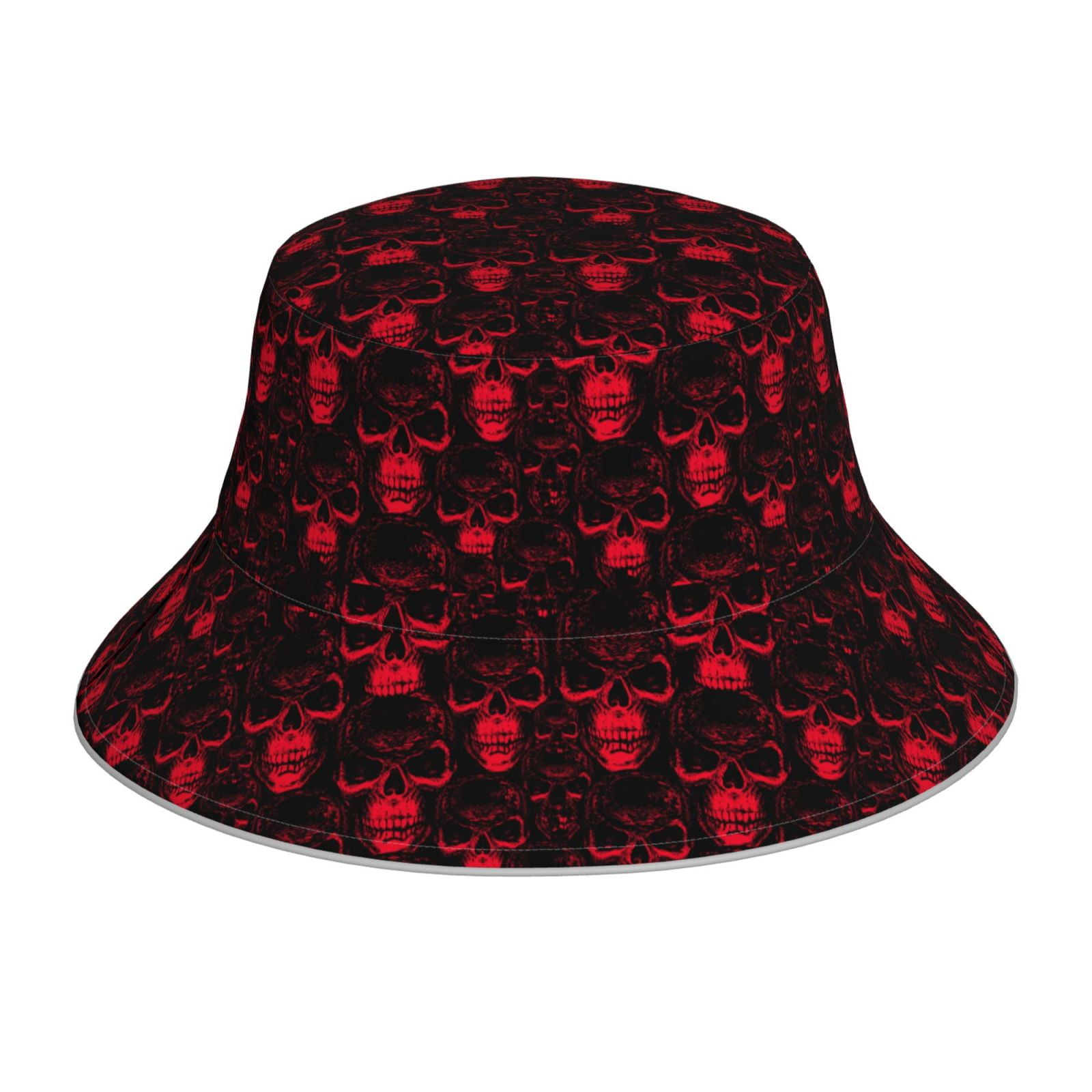 Honeii Red Skulls 2 for Unisex Bucket Hat Waterproof Rain Hat ...