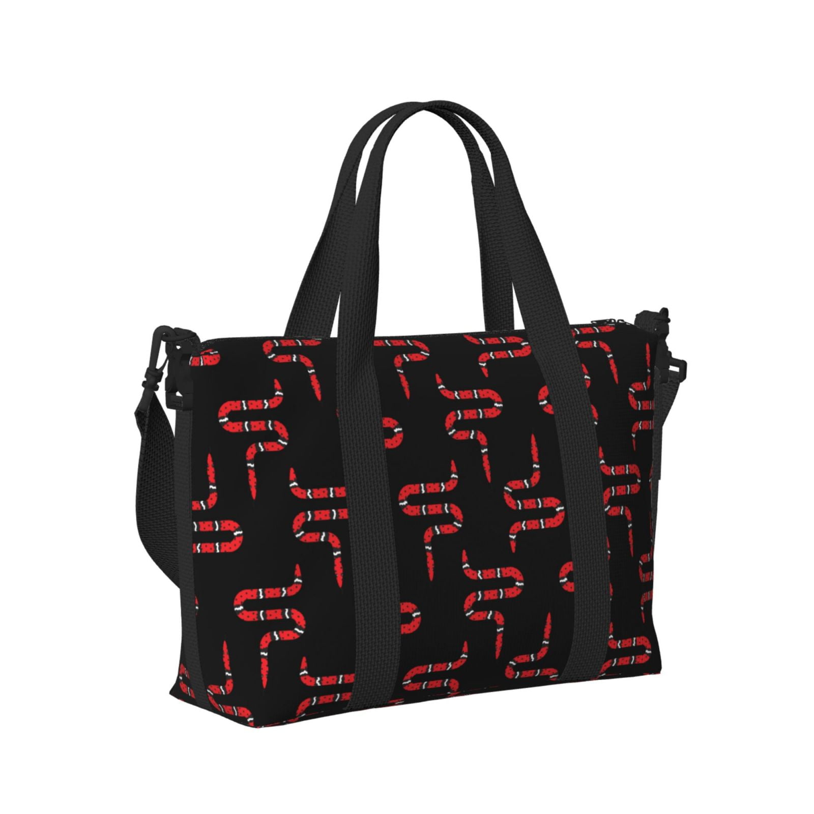 Honeii Red Snake Print Hand Travel Bag,Travel Duffle Bag, Waterproof ...