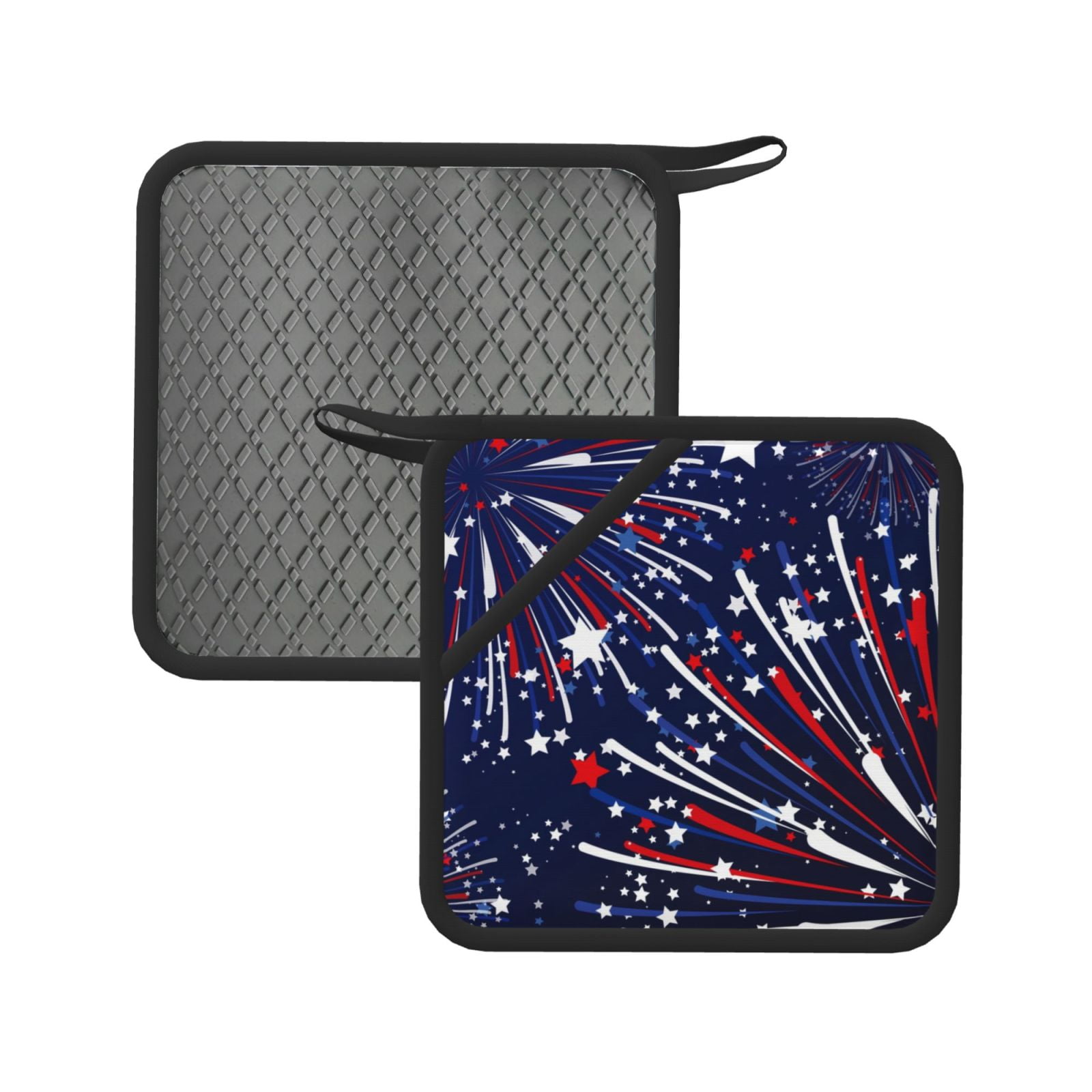 Honeii Red White Blue Fireworks 1 for Silicone Trivets for Hot Pots and ...