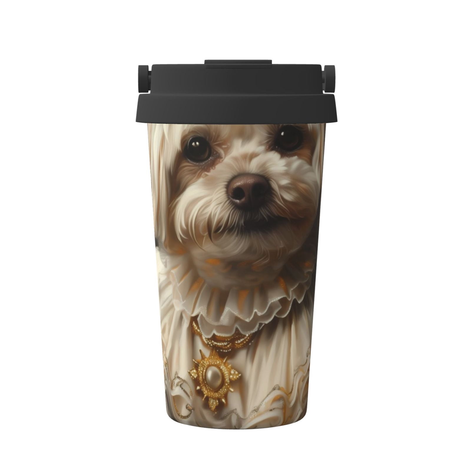 Honeii Regal Dog In Royal Attire Print Travel Coffee Mug Insulated ...