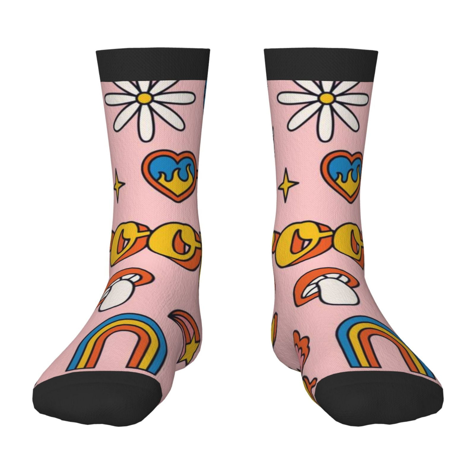 Honeii Retro 70s Hippie Print Children's Colorful Socks,Unisex Kids and ...