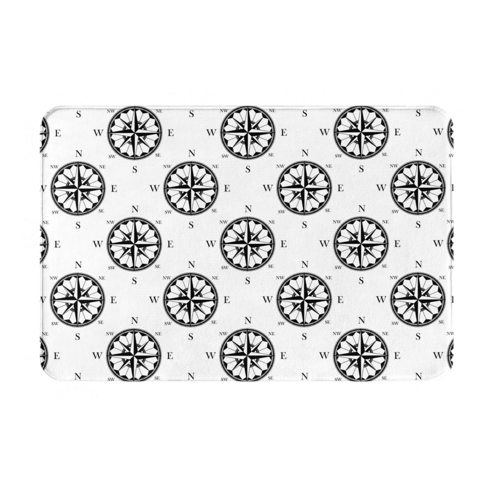 Honeii Retro Compass patten Door Mat, Absorbent Muddy Dirt Resist ...