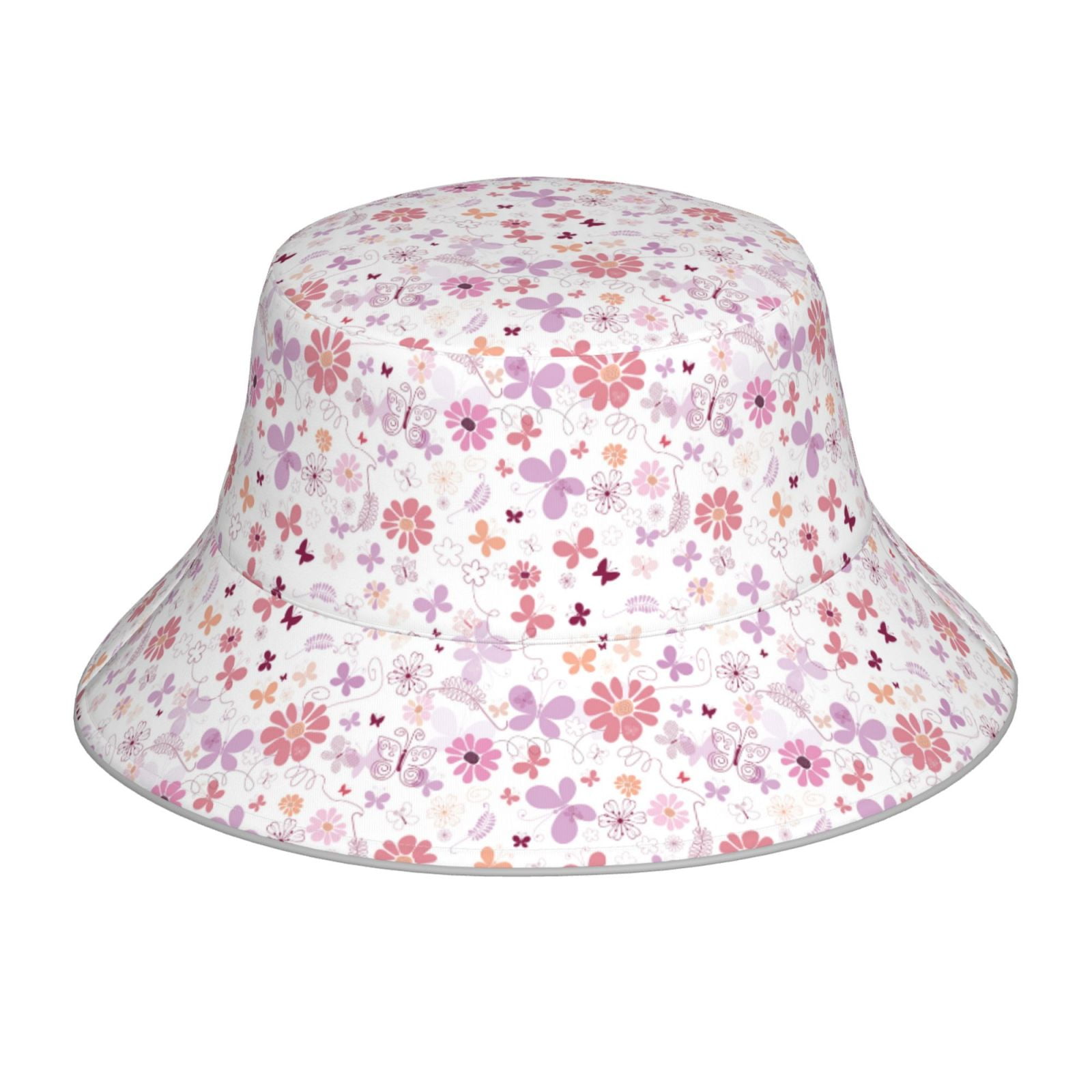 Honeii Retro Floral for Unisex Bucket Hat Waterproof Rain Hat ...
