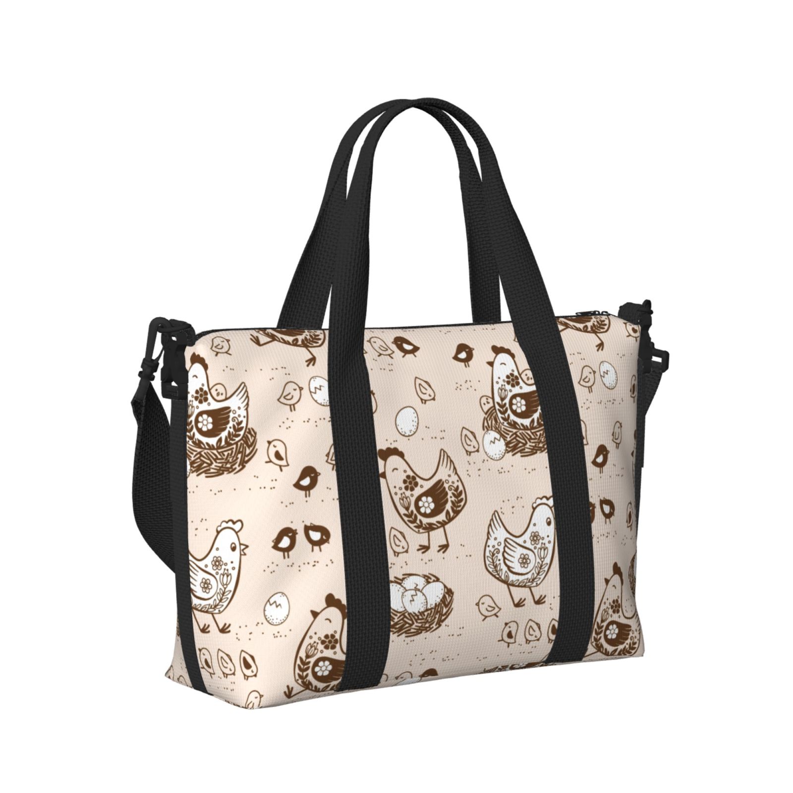 Honeii Retro Rooster Print Hand Travel Bag,Travel Duffle Bag ...