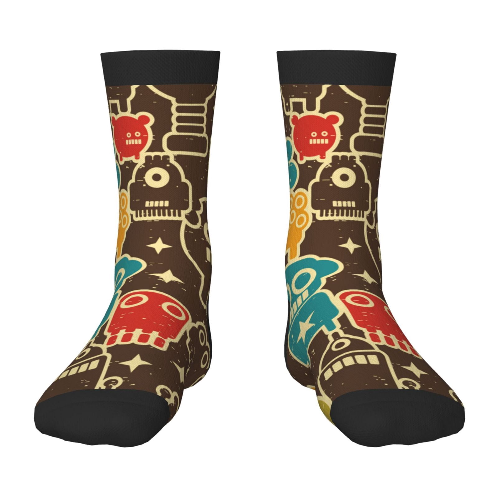 Honeii Robot and Monsters Print Children's Colorful Socks,Unisex Kids ...