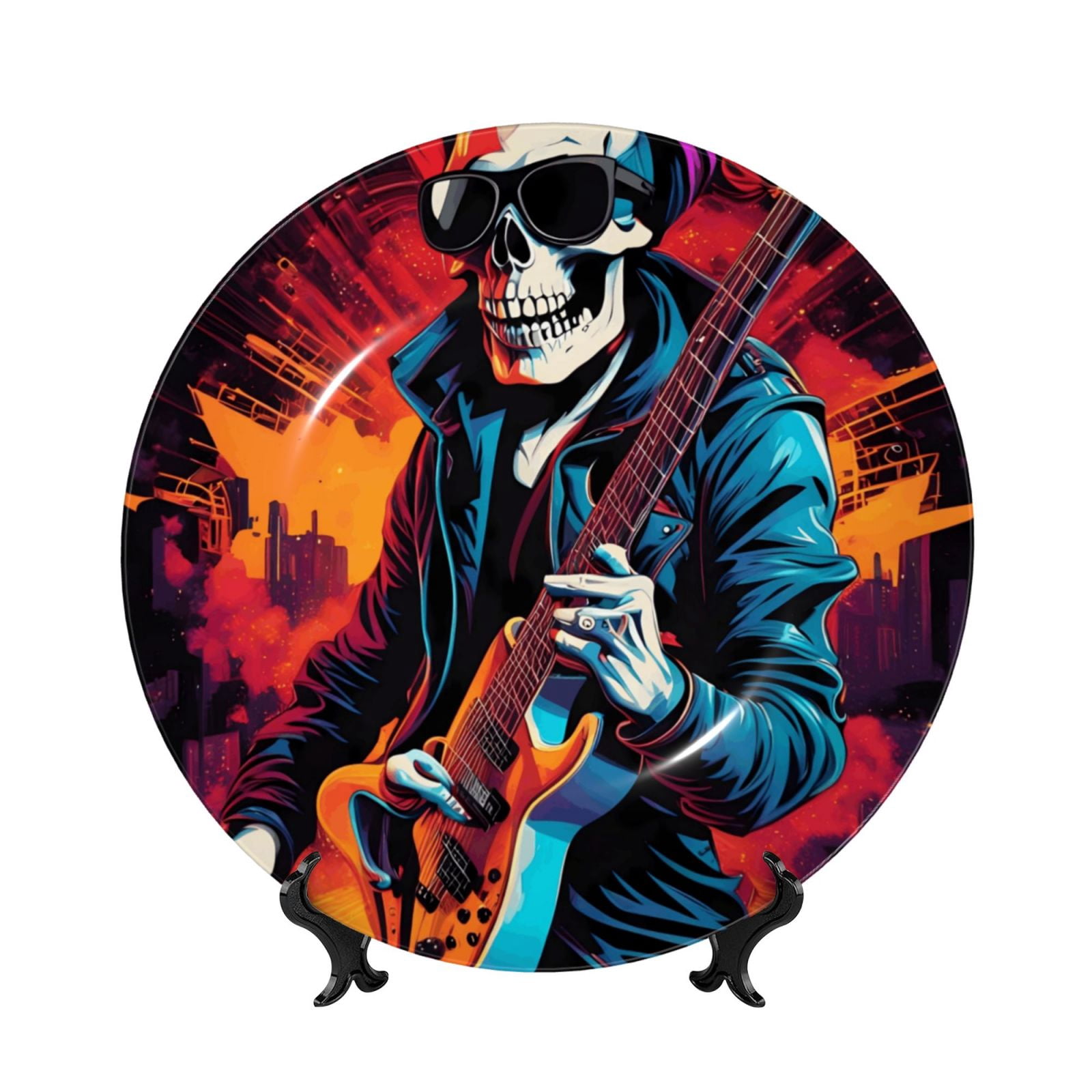 Honeii Rock Skull Singer Print Elegant Bone China Decorative Plate ...