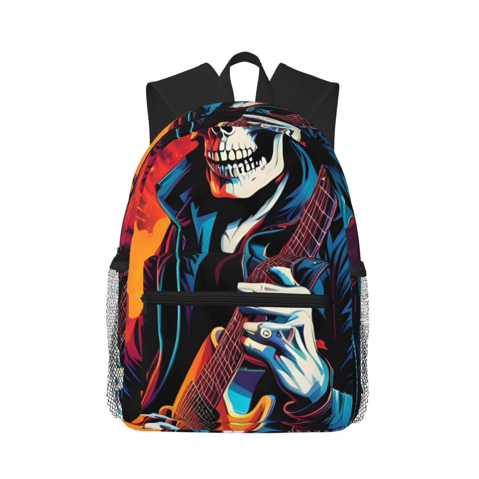 Honeii Rock Skull Singer Print School Backpack,Casual Lightweight ...