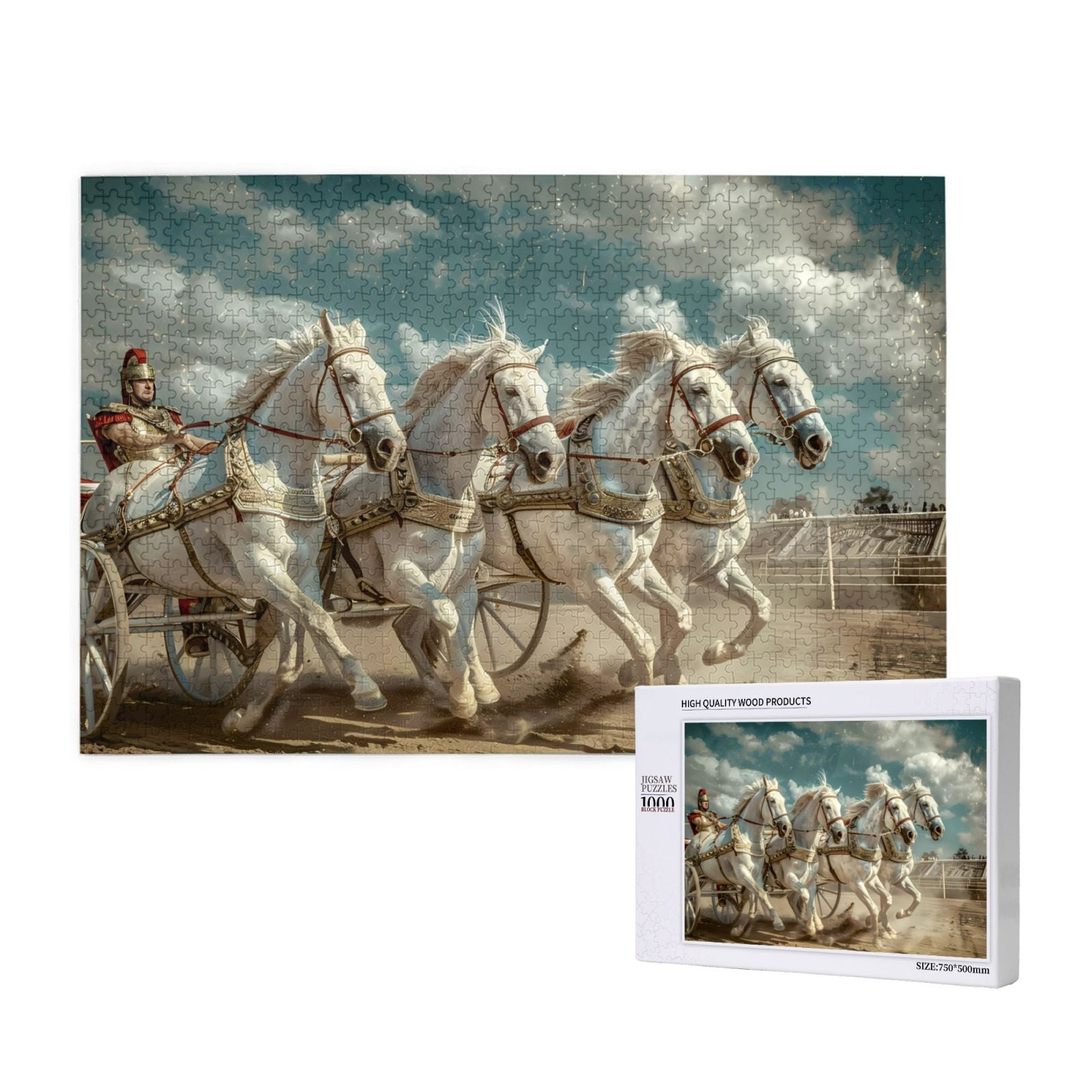 Honeii Roman Chariot Horse Race Pattern 1000 Piece Puzzles for Adults ...