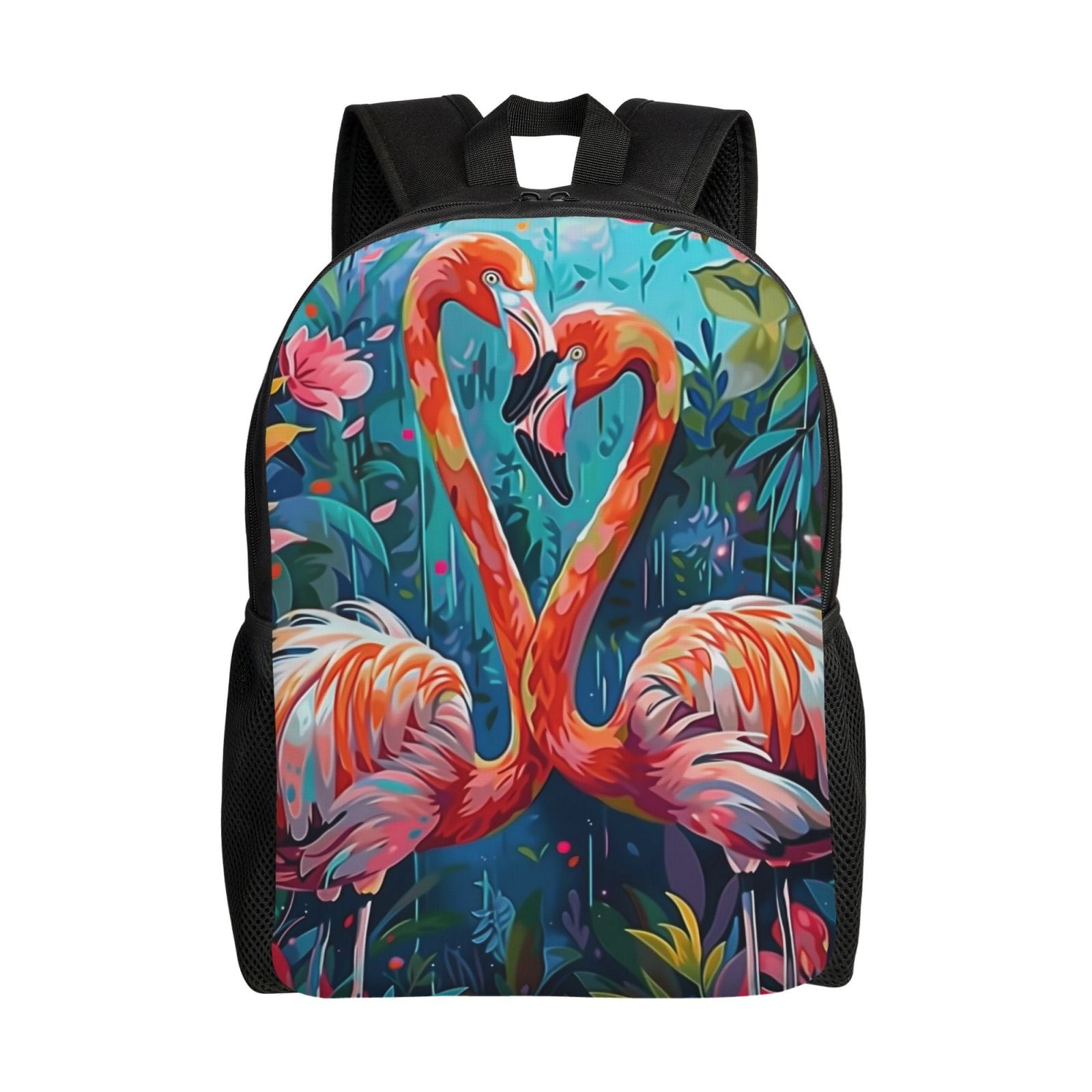 Honeii Romantic Flamingo Pair Print Laptop Backpack for Work, College ...