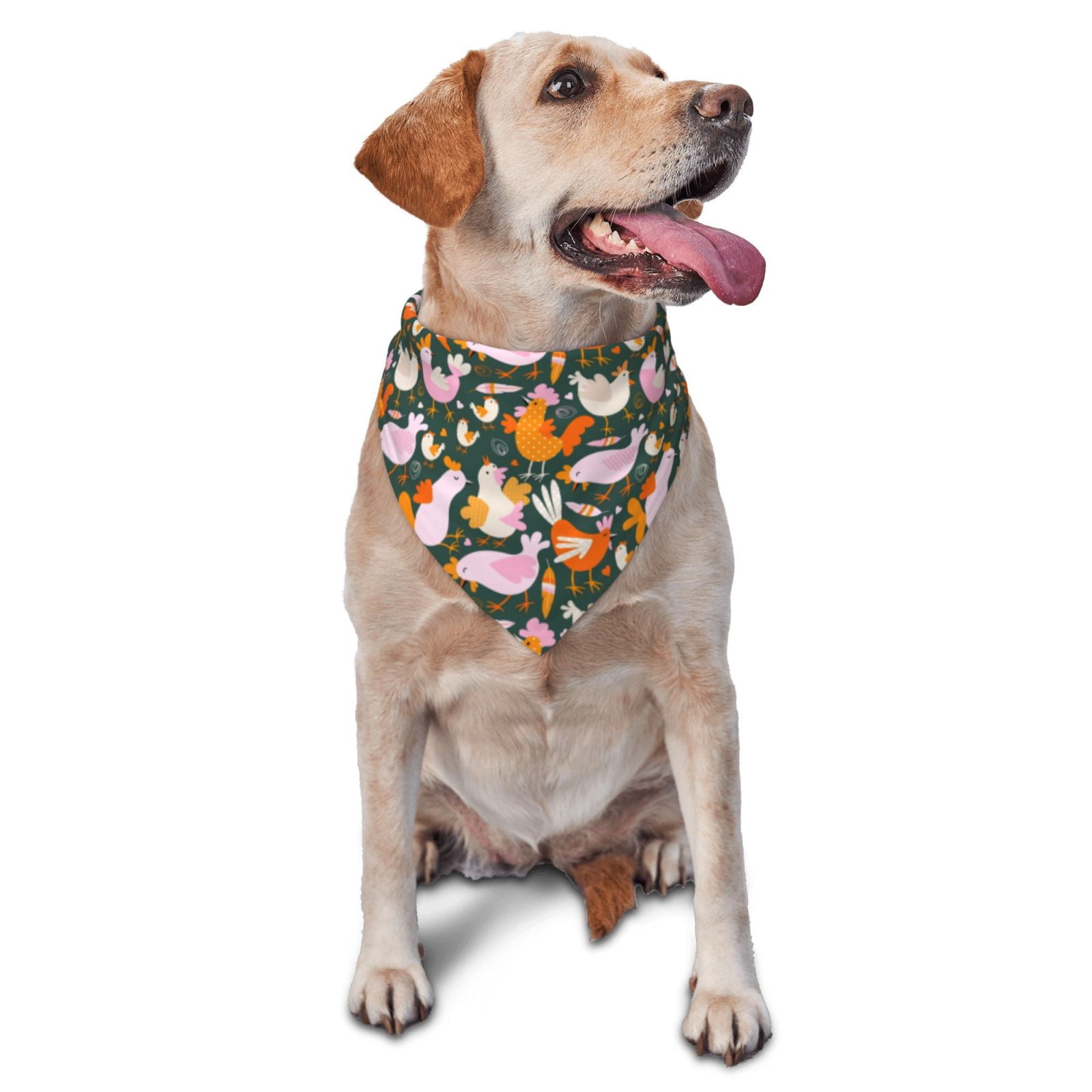 Honeii Roosters and Chicks print Pet Bandana，a stylish triangle ...