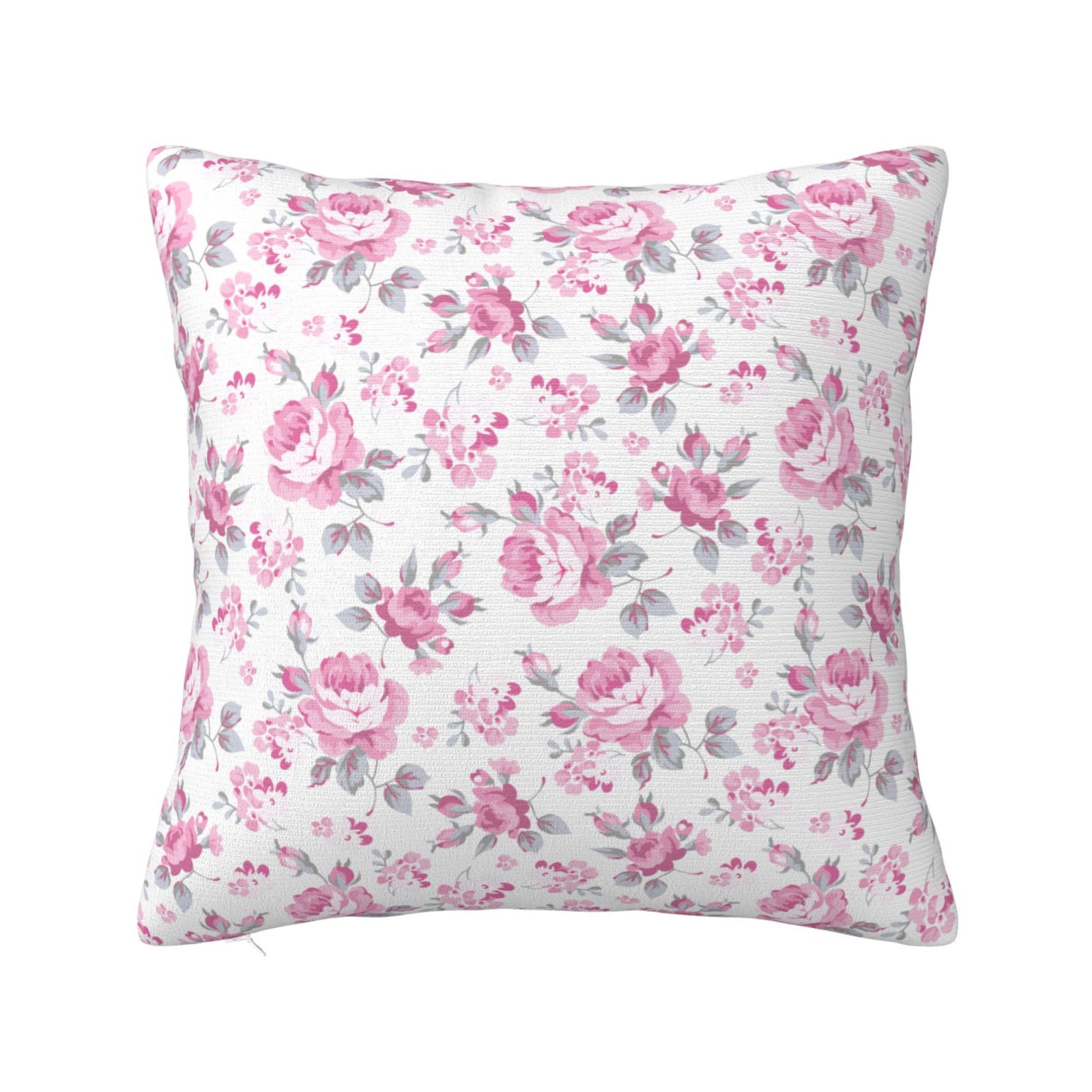 Honeii Rose Flowers Print Throw Pillow, Square Decorative Pillow Forms ...