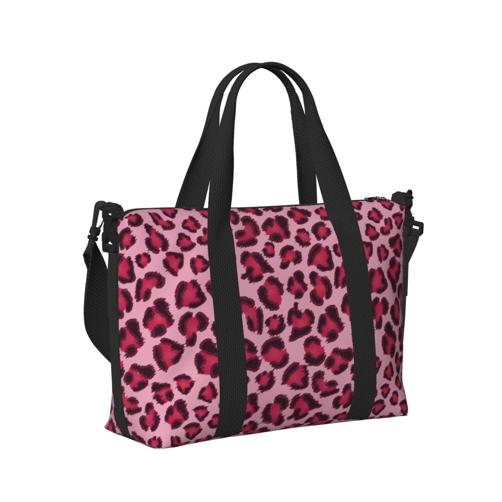 Honeii Rose Leopard Print Print Hand Travel Bag,Travel Duffle Bag ...