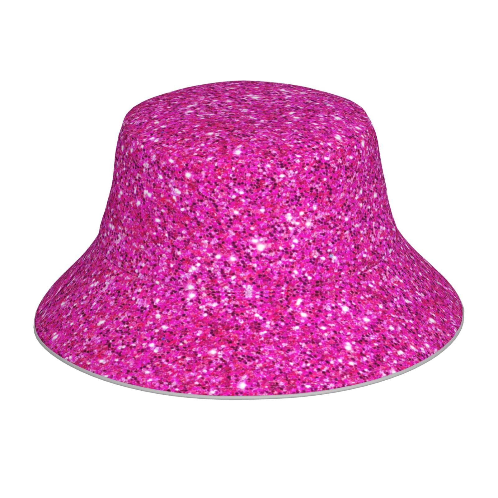 Honeii Rose Red Glitter for Unisex Bucket Hat Waterproof Rain Hat ...