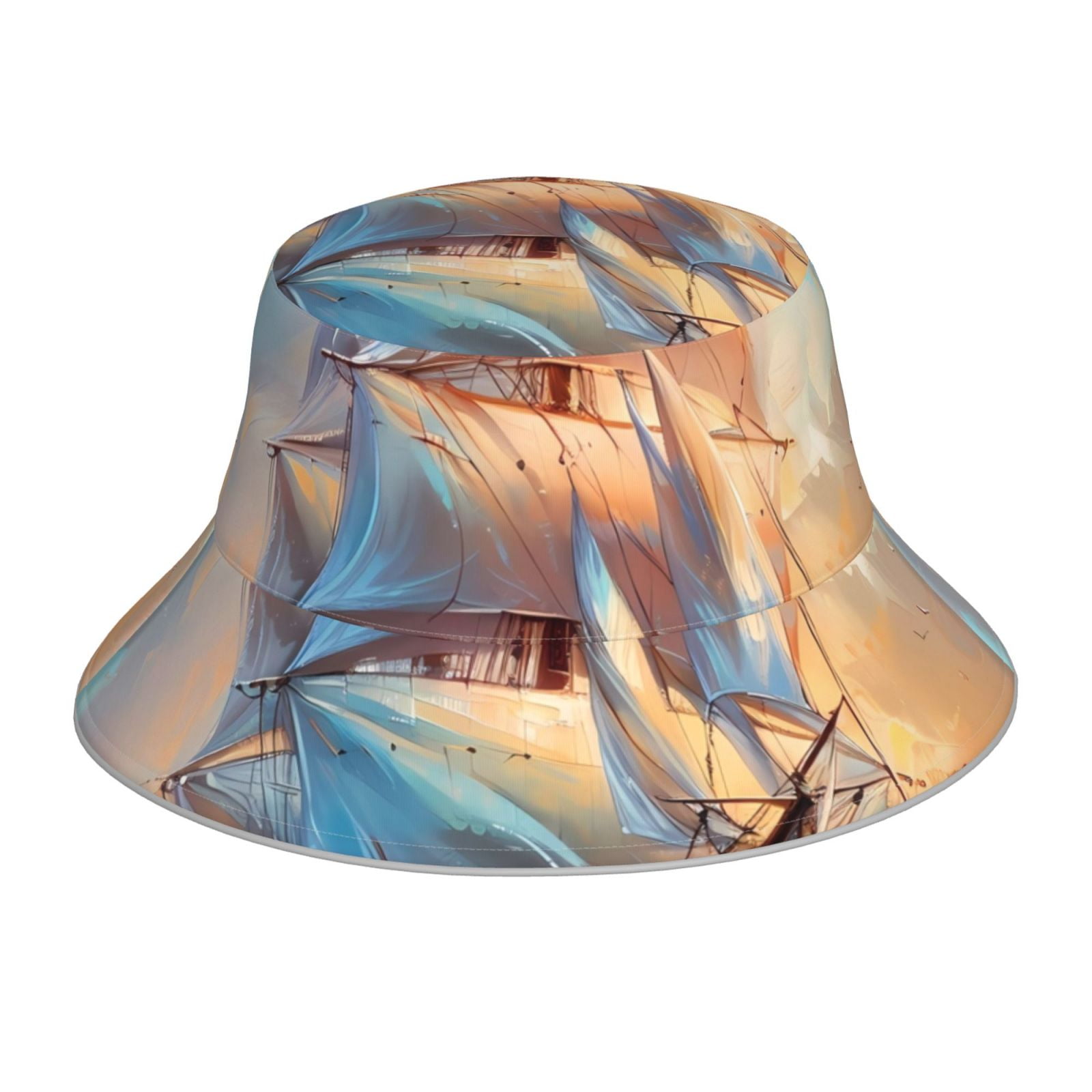 Honeii Sailing Ship Ocean Sunset for Unisex Bucket Hat Waterproof Rain ...