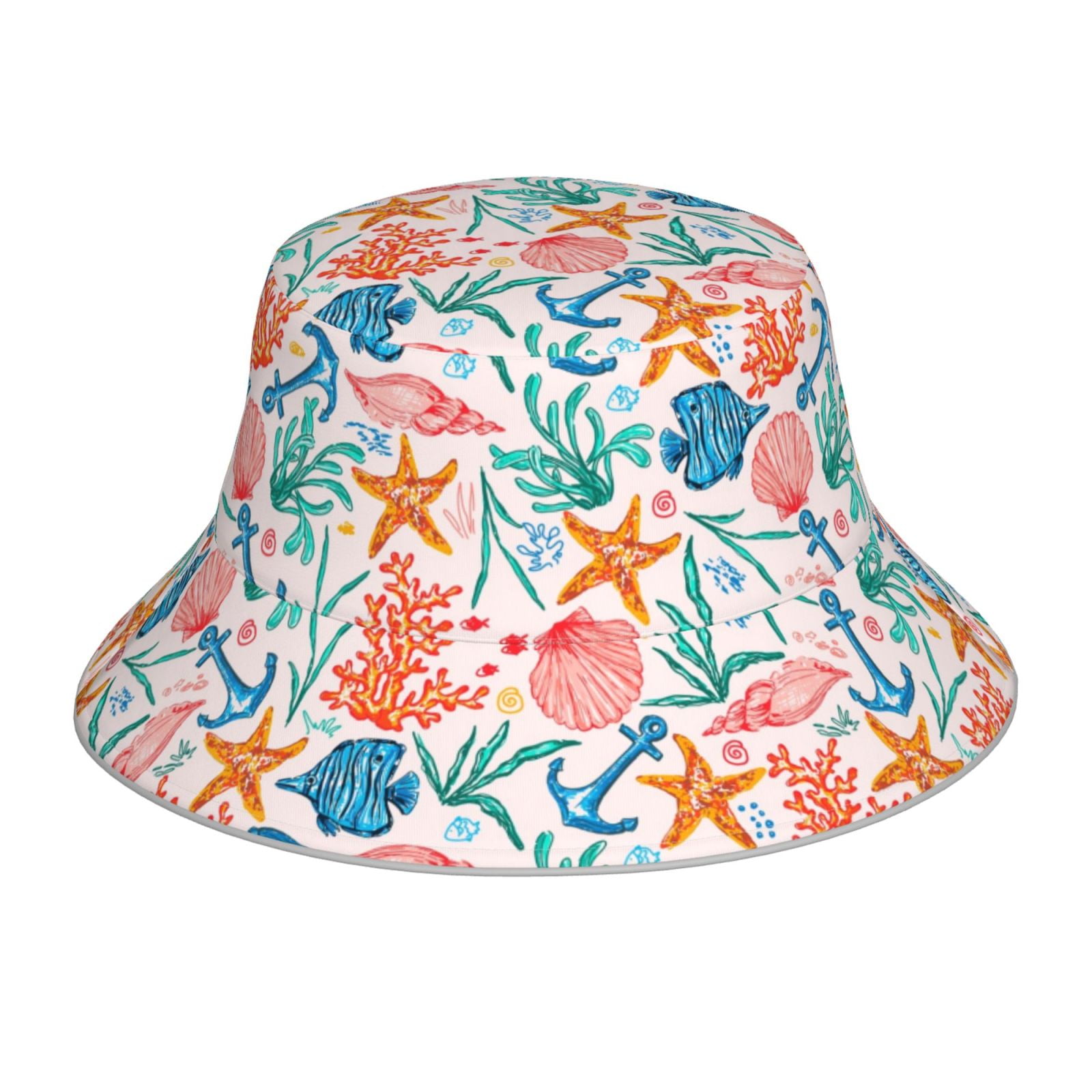 Honeii Sea Creatures for Unisex Bucket Hat Waterproof Rain Hat ...