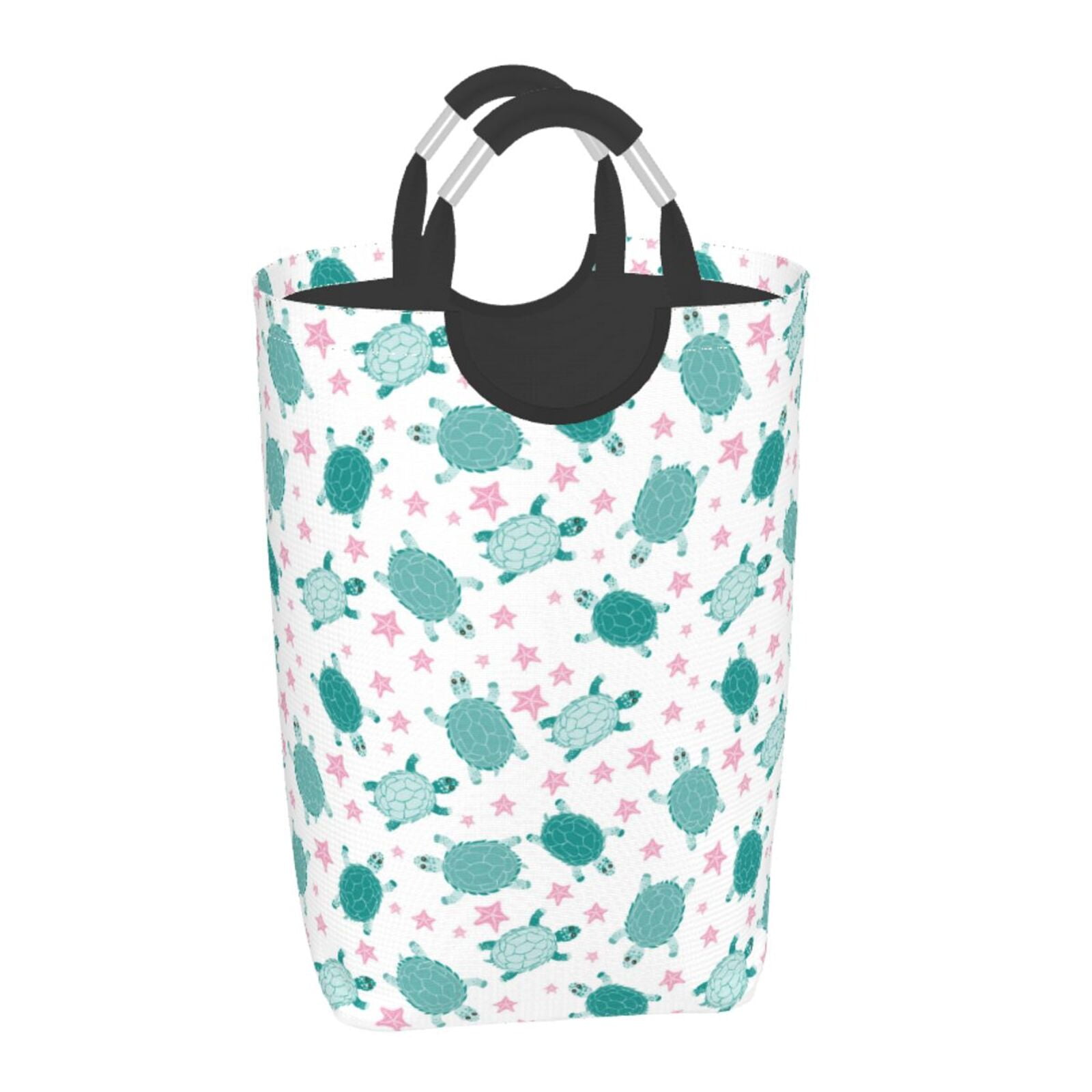 Honeii Sea Turtle Print Laundry Hamper Collapsible Laundry Baskets ...