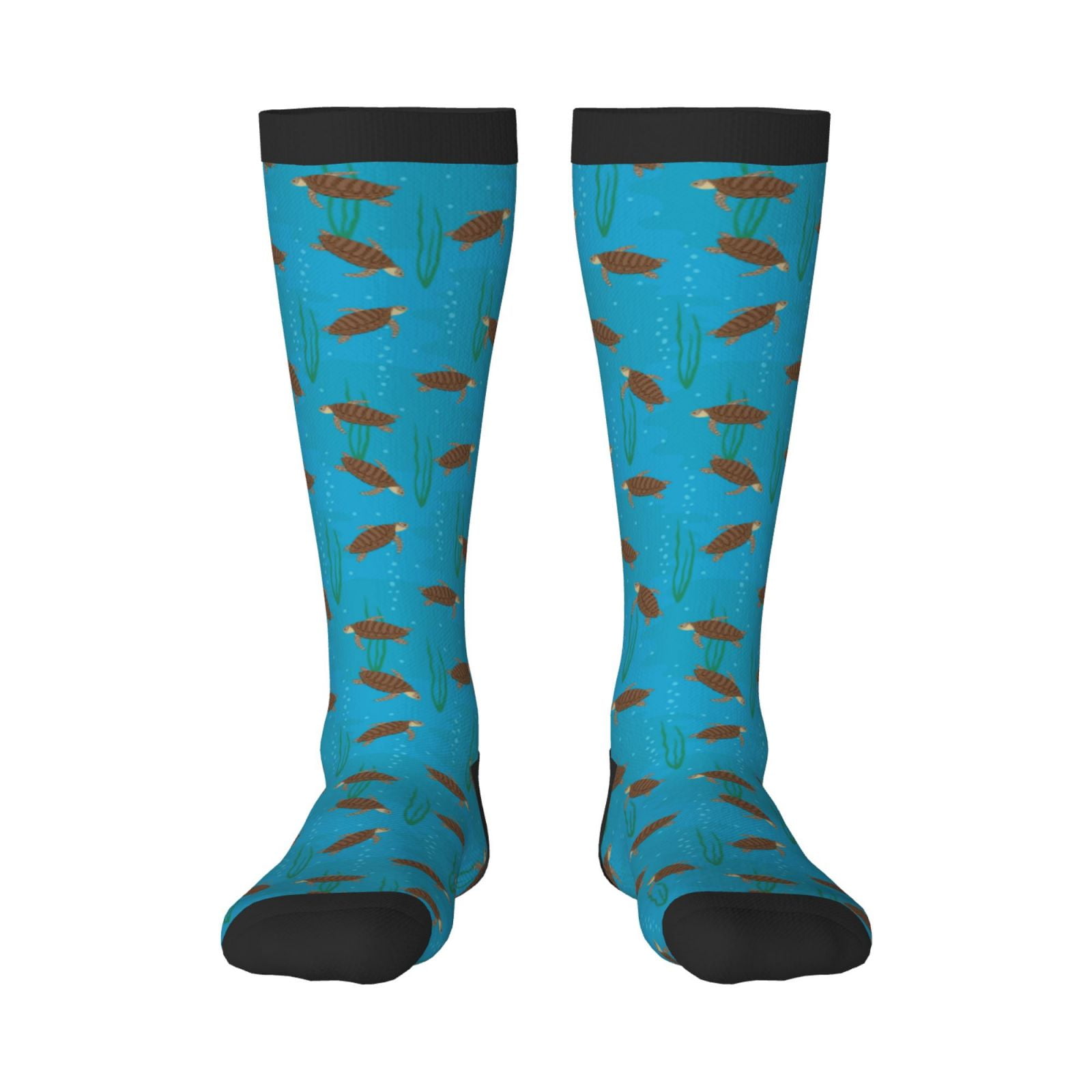Honeii Sea Turtle Print Long Socks,Novelty Design Socks Gift for Men ...
