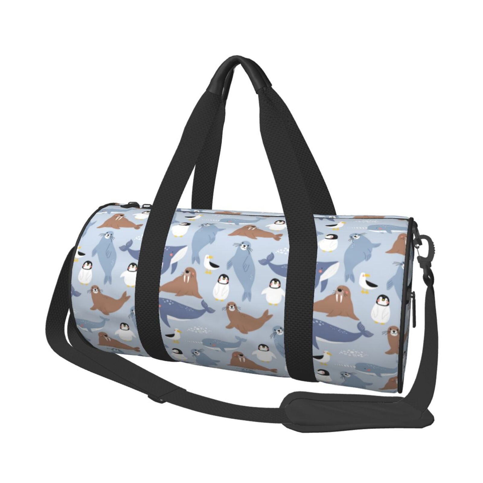 Honeii Seal Fox Seagull Whales Print Duffle Bag and Adjustable Strap ...