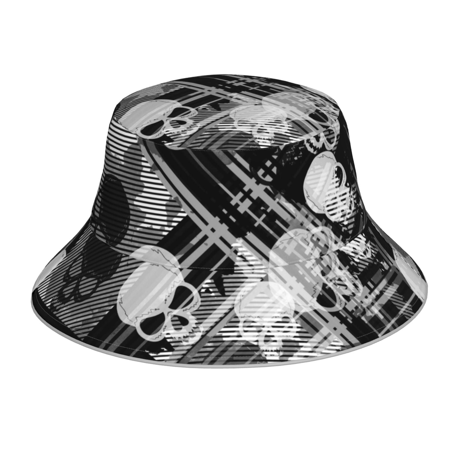 Honeii Seamless Pattern With Skulls for Unisex Bucket Hat Waterproof ...